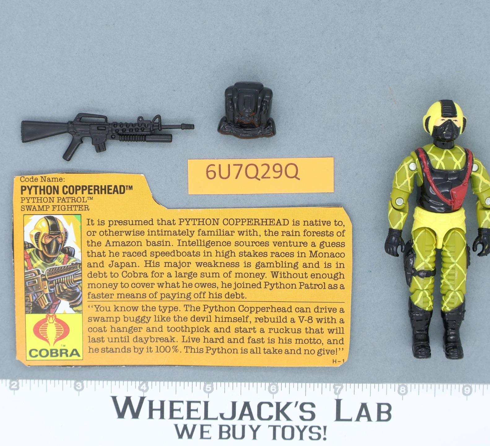 Python Copperhead V2 100% Complete G.I. Joe 1989 Hasbro Vintage Action Figure - Wheeljack's Lab