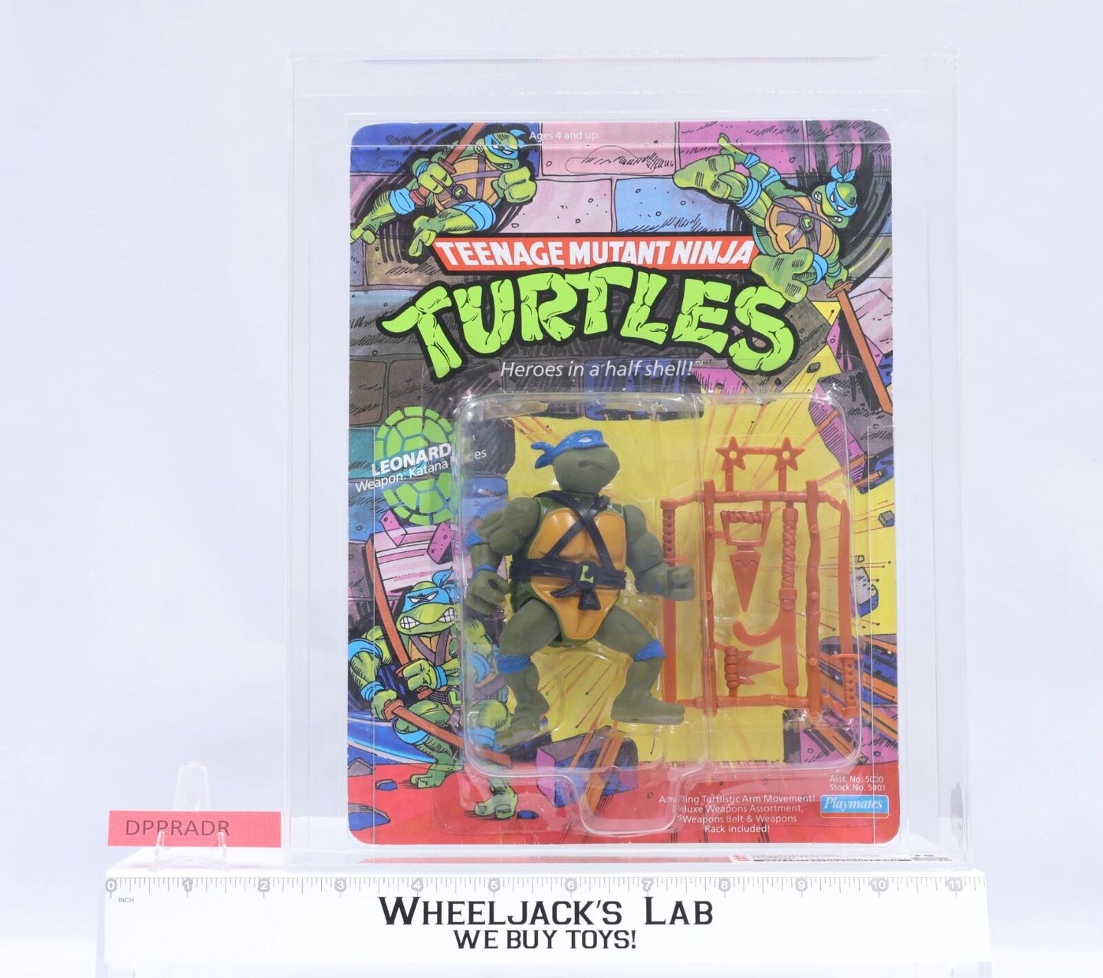 Leonardo CAS GRADED 75 75/80/80 10-Back TMNT 1988 Playmates Toys Action ...