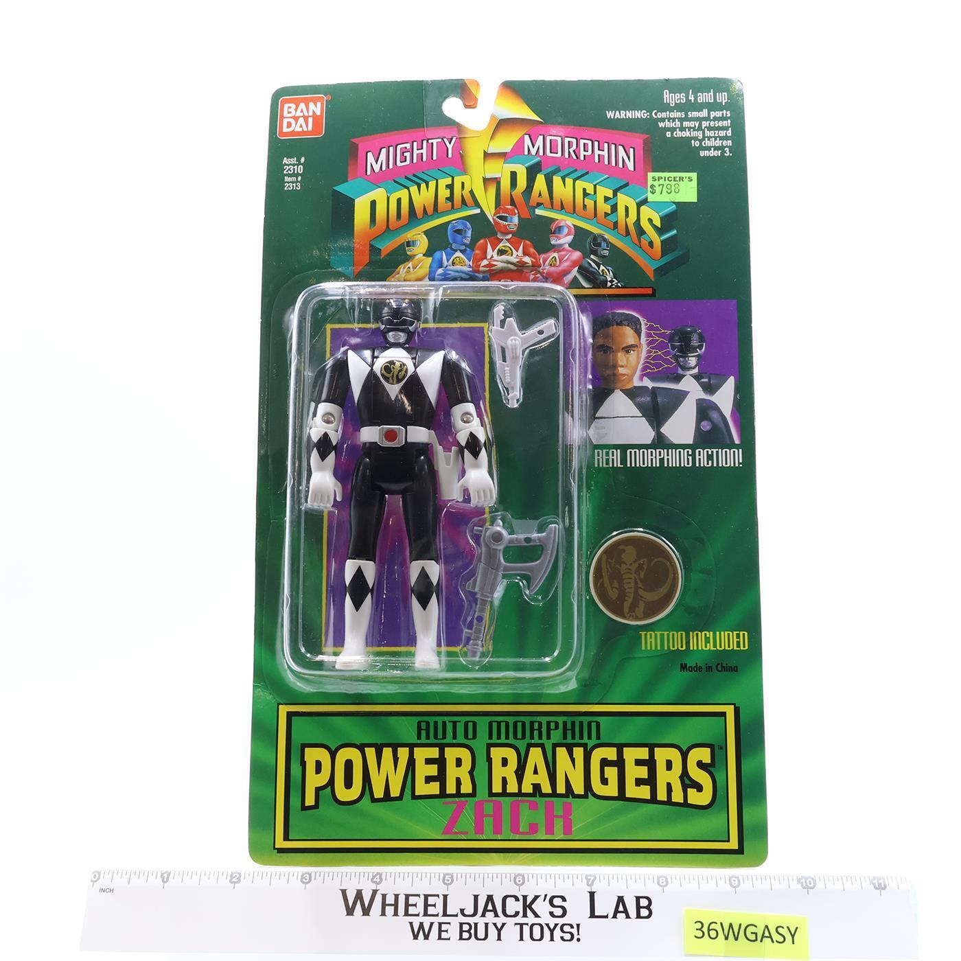 Auto Morphin Zach Black Ranger MMPR Power Rangers 1994 Bandai NEW ...