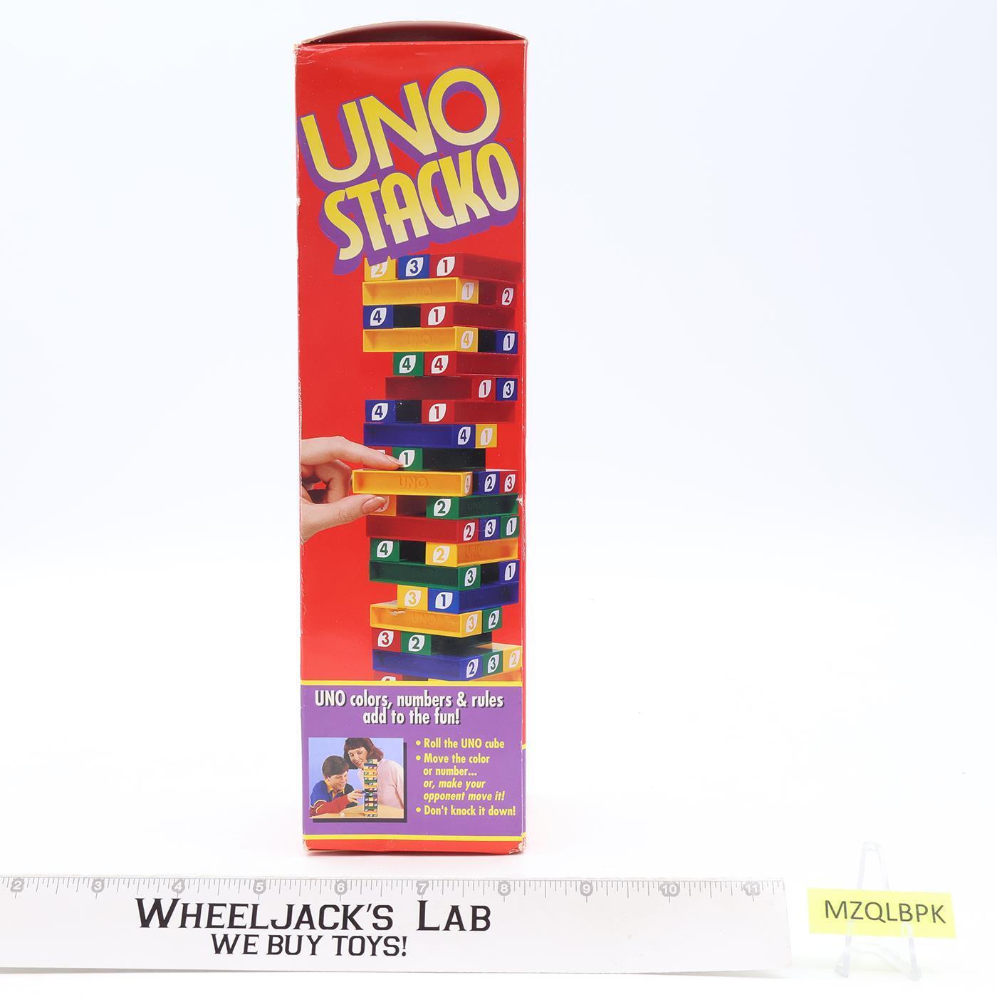 UNO STACKO w/ UNO Cube Numbers & Colors 1994 Mattel NEW MIB Contents ...