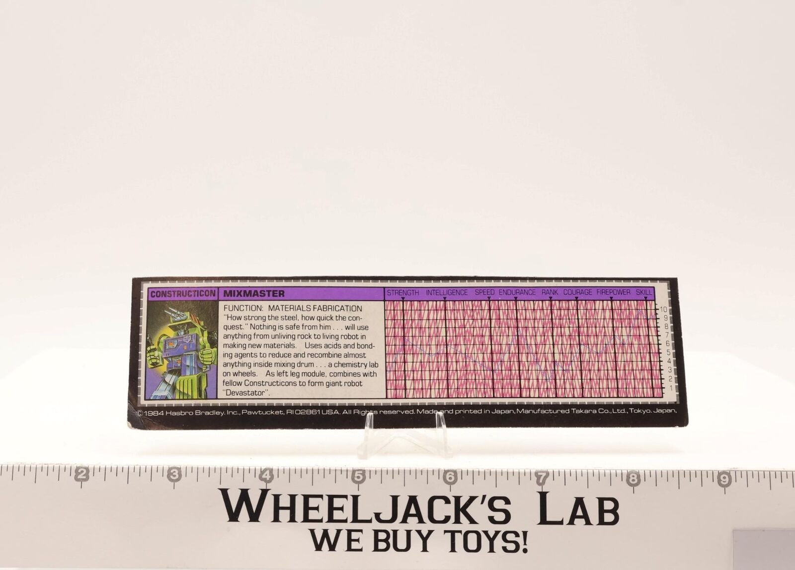 Mixmaster Action Figure Tech Spec 1985 Vintage Hasbro G1 Transformers ...