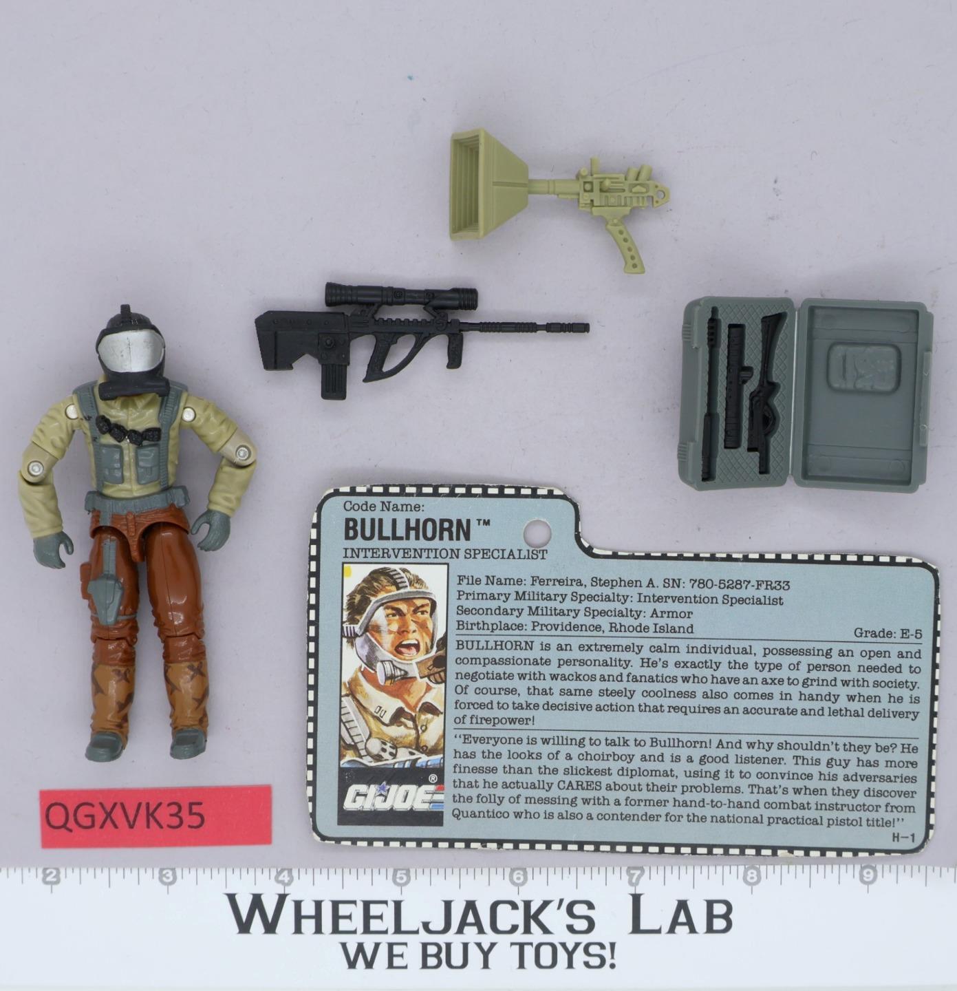 Bullhorn V1 100% Complete G.I. Joe 1990 Hasbro Vintage Action Figure ...