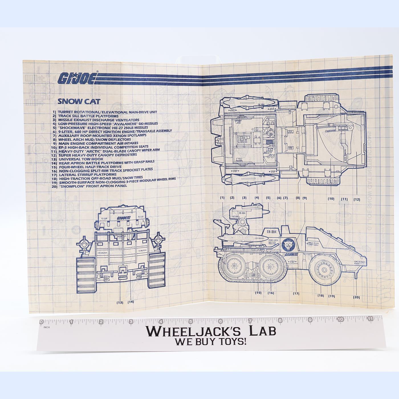 Snow Cat 1985 ORIGINAL Instructions Blueprints G.I. Joe Hasbro Action ...
