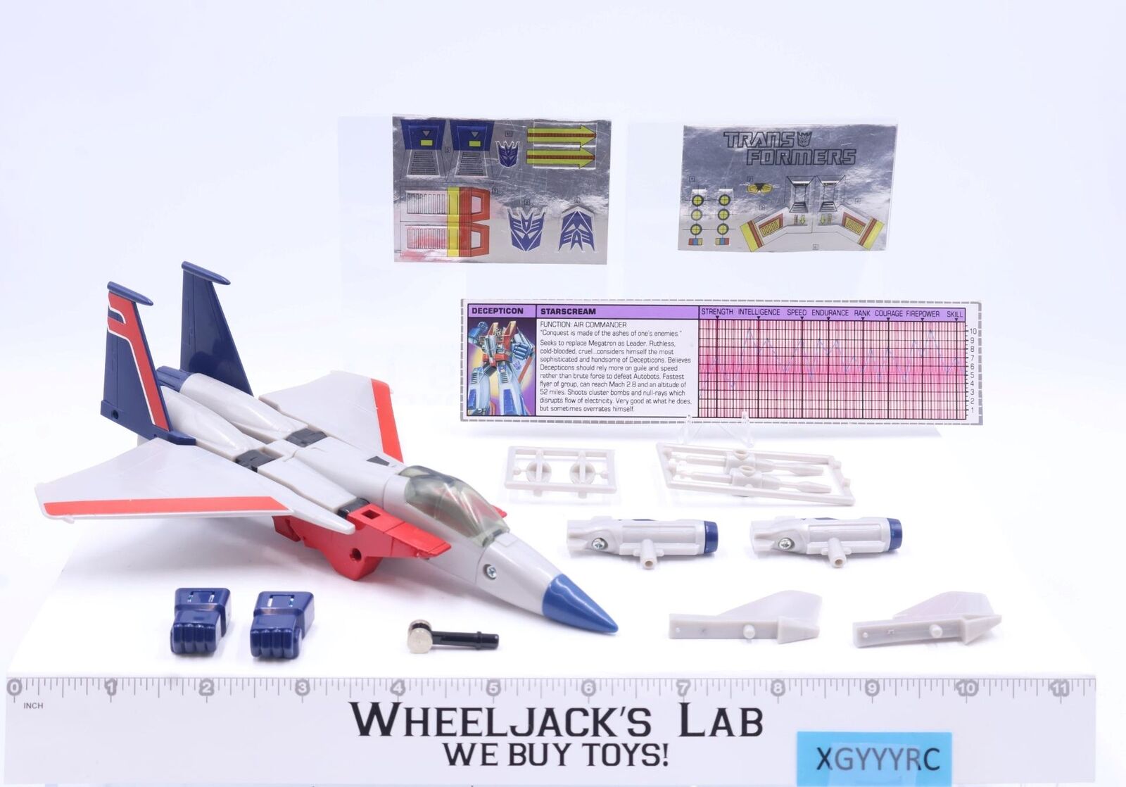 Starscream 100% Complete Vintage 1985 G1 Transformers Hasbro UNUSED ...