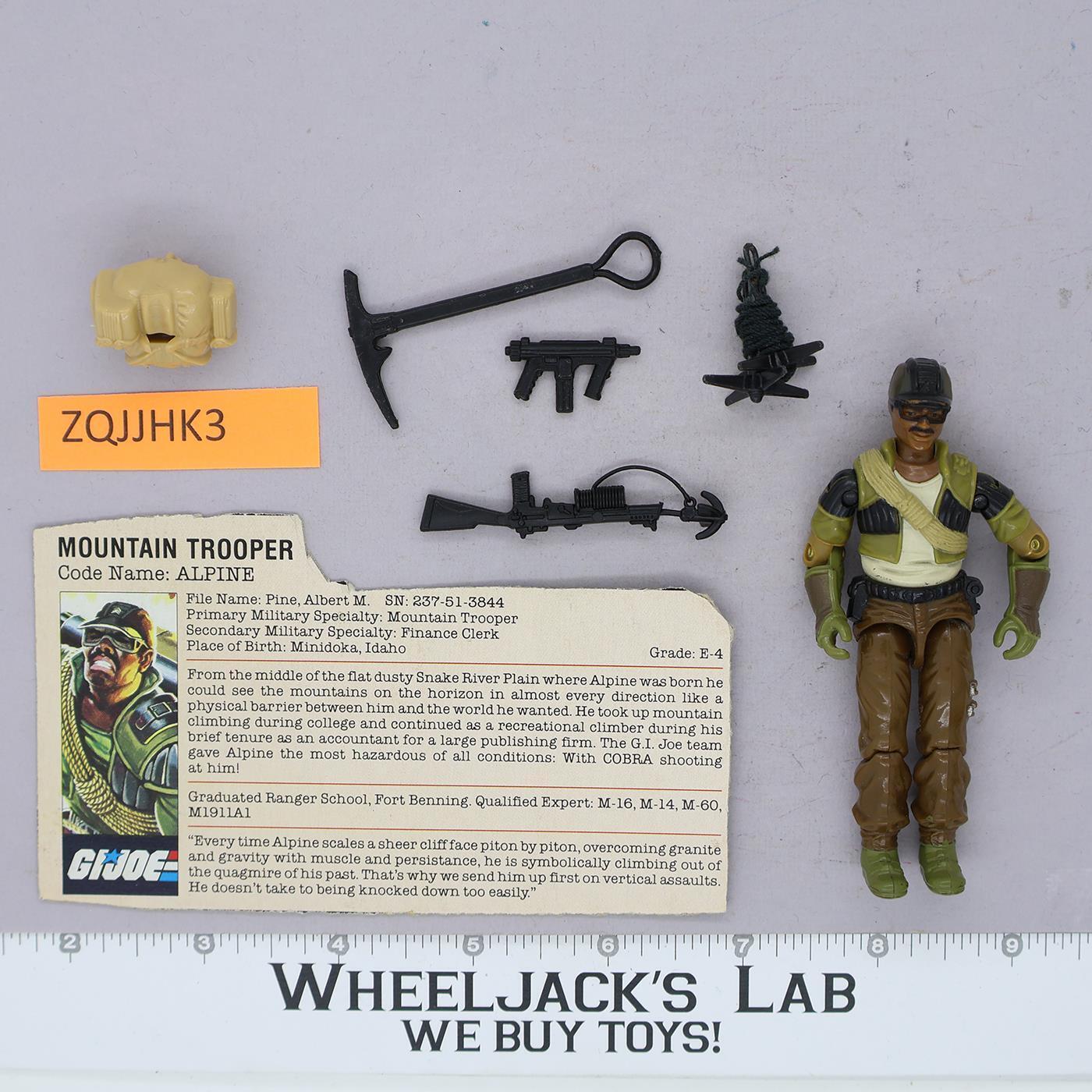Alpine V1 100% Complete G.I. Joe 1985 Hasbro Vintage Action Figure ...
