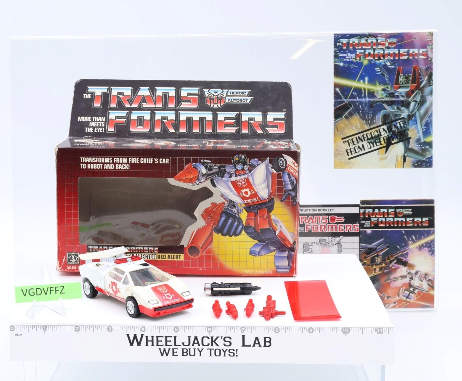 Red Alert 100% Complete W/BOX & INSERT 1985 Vintage G1 Transformers ...