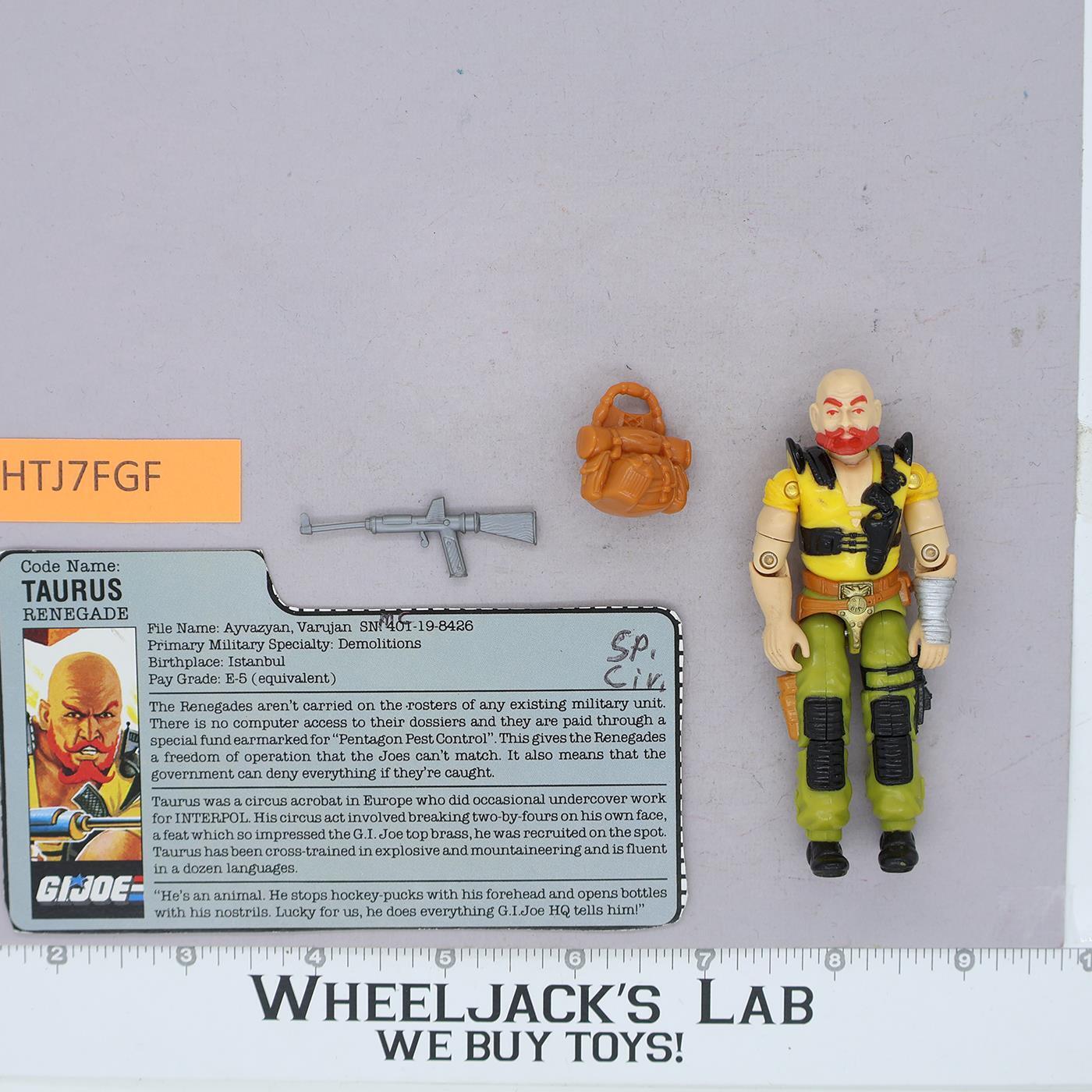 Taurus V1 100% Complete G.I. Joe 1987 Hasbro Vintage Action Figure ...