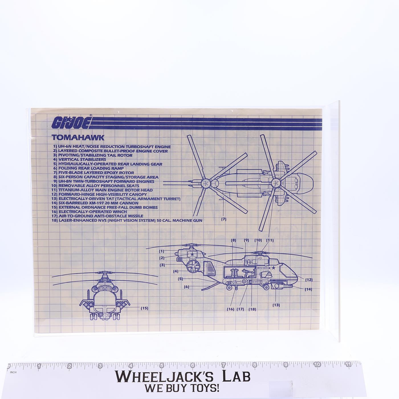 Tomahawk 1986 ORIGINAL Instructions / Blueprints G.I. Joe Hasbro Action ...