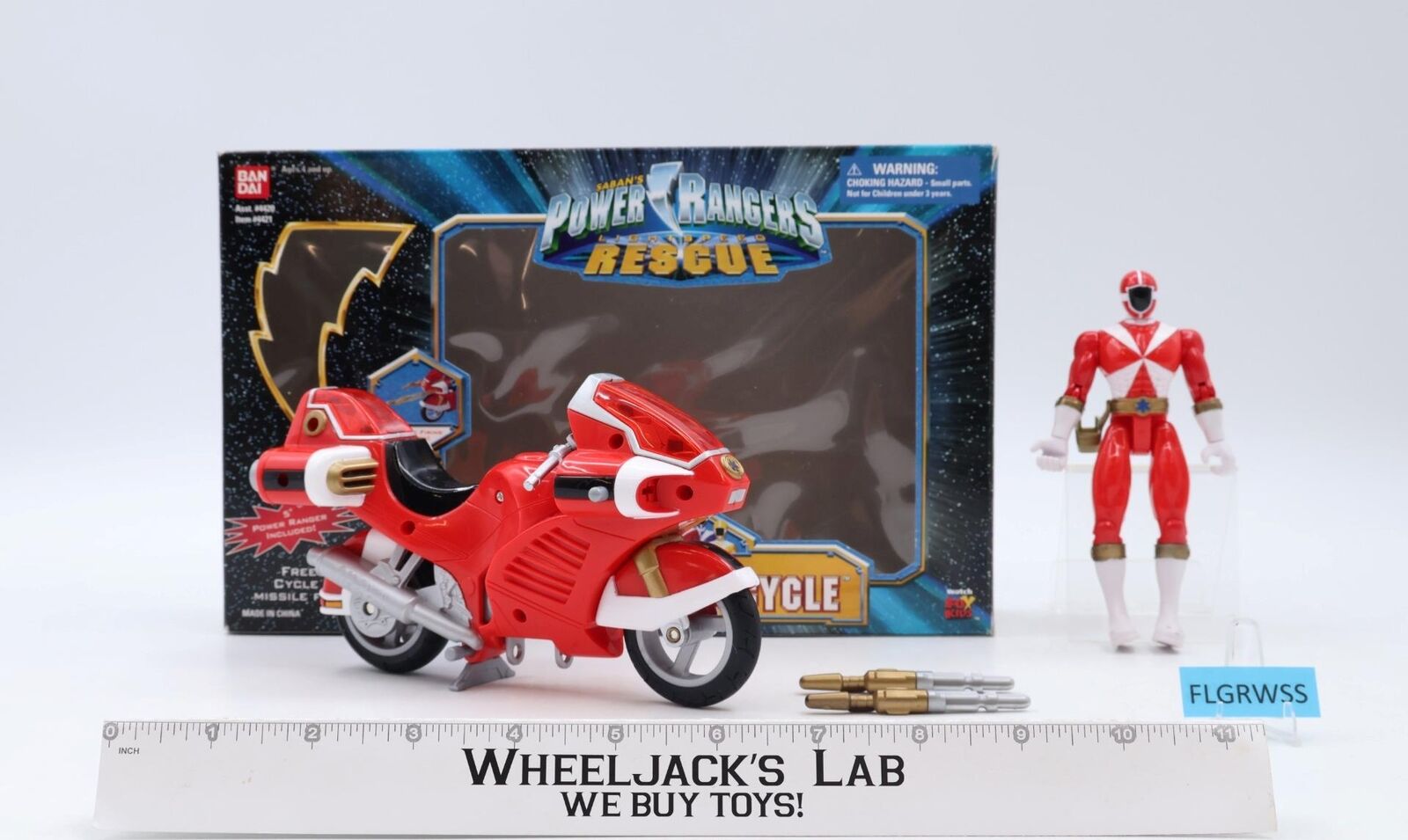 Red Lightspeed Cycle Power Rangers Rescue 1999 Bandai #4421 Action ...
