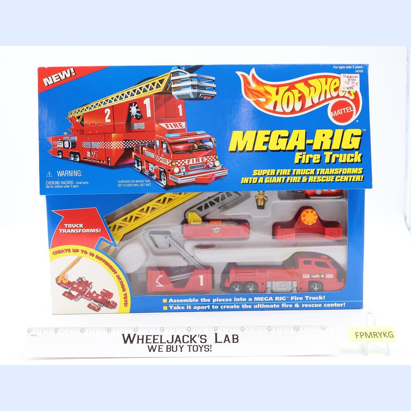 Hot Wheels #16755 Mega-Rig Fire Truck 1996 Mattel Playset NEW MISB ...