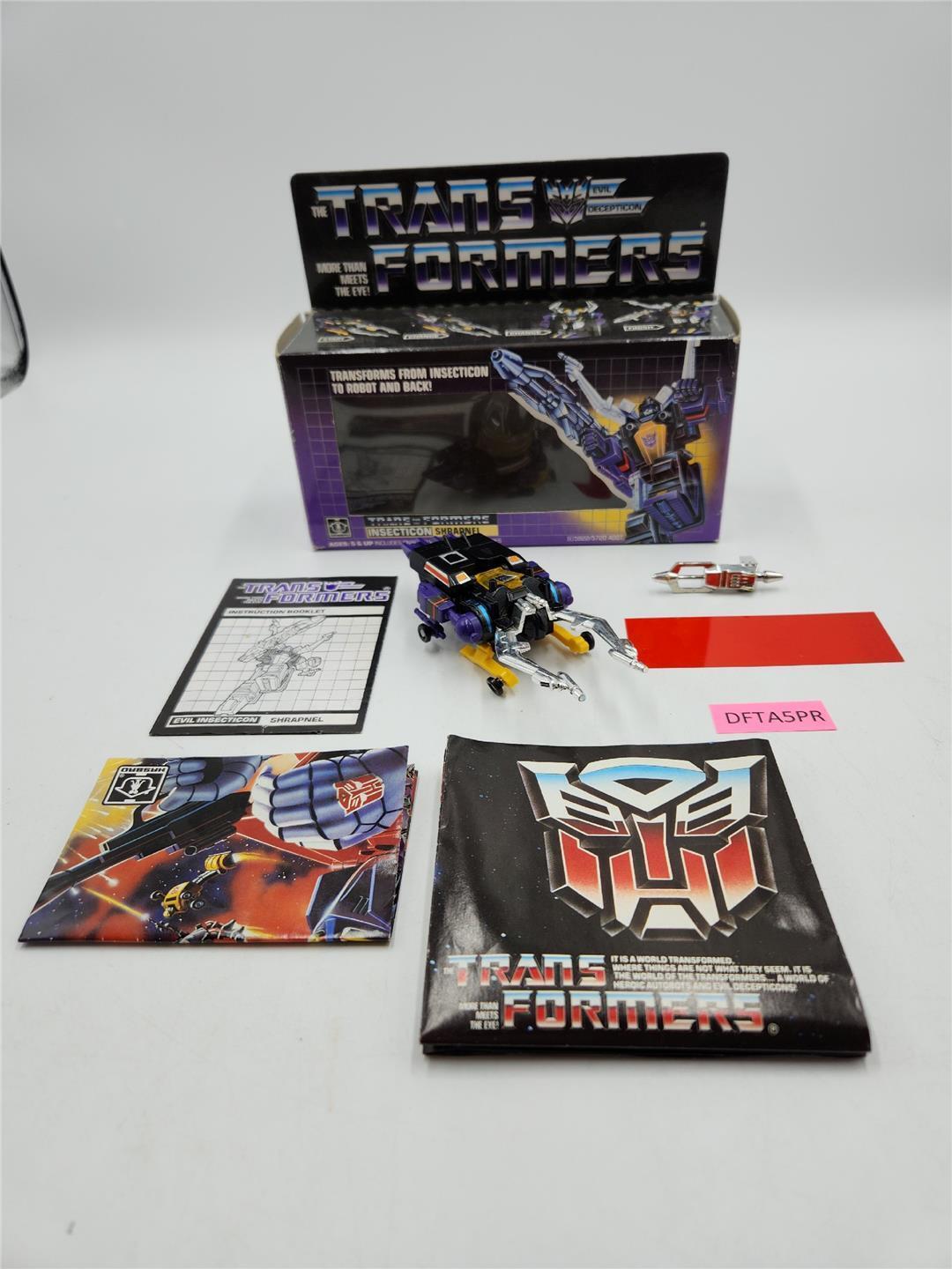 Shrapnel 100% Complete W/Box 1985 Vintage Hasbro G1 Transformers Action ...