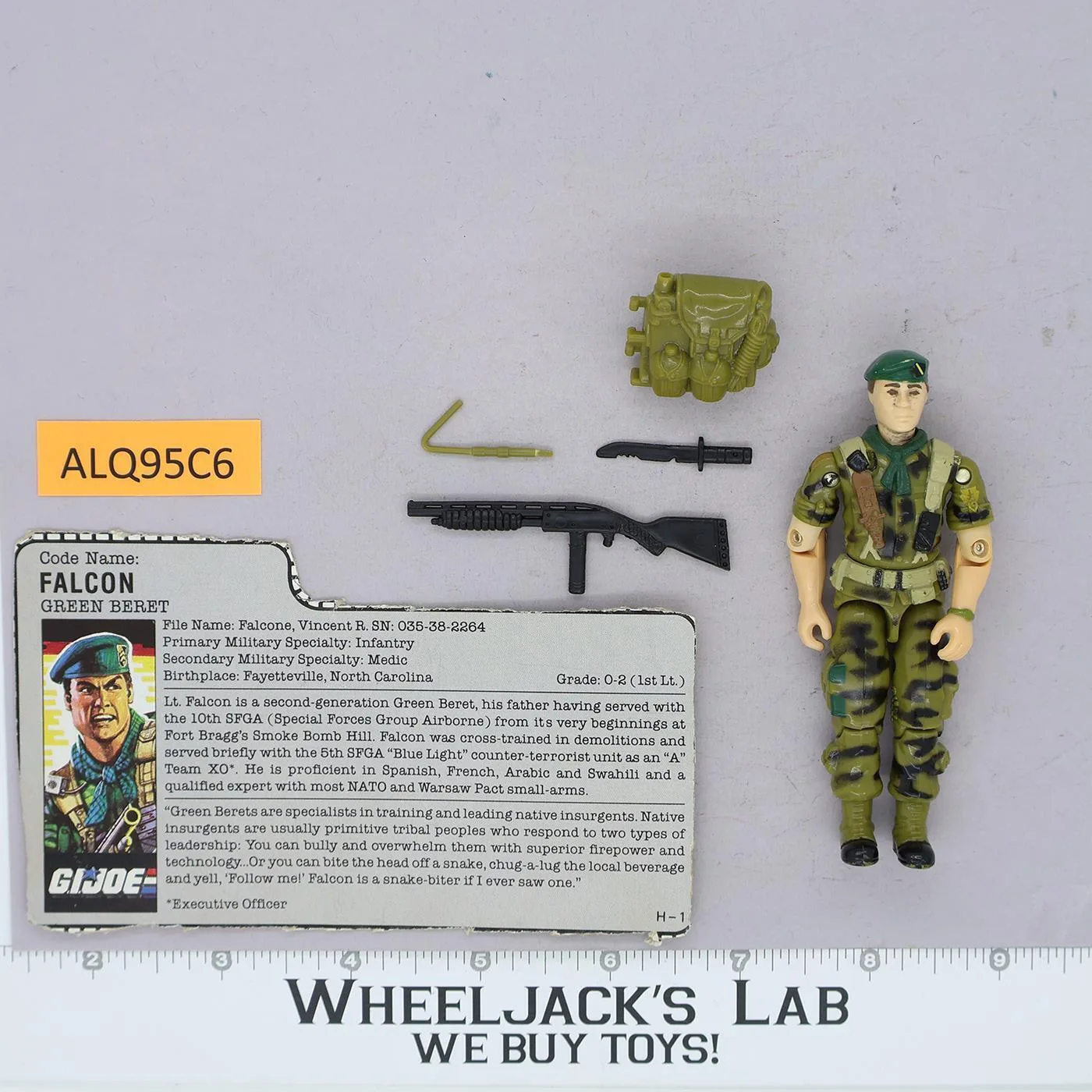 Falcon V1 100% Complete G.I. Joe 1987 Hasbro Vintage Action Figure ...