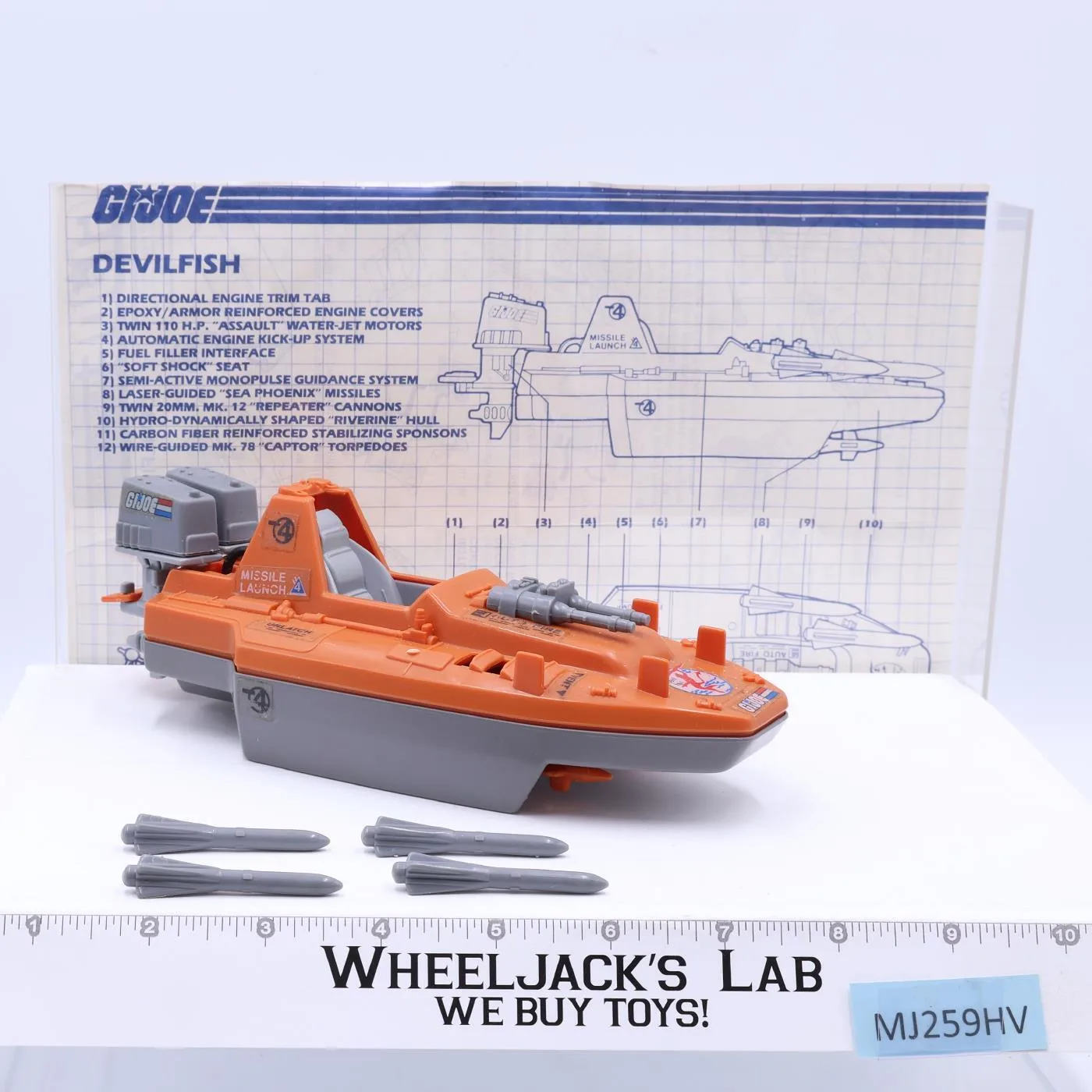 Devilfish 100% Complete G.I. Joe Hasbro 1986 Vintage Vehicle Action ...