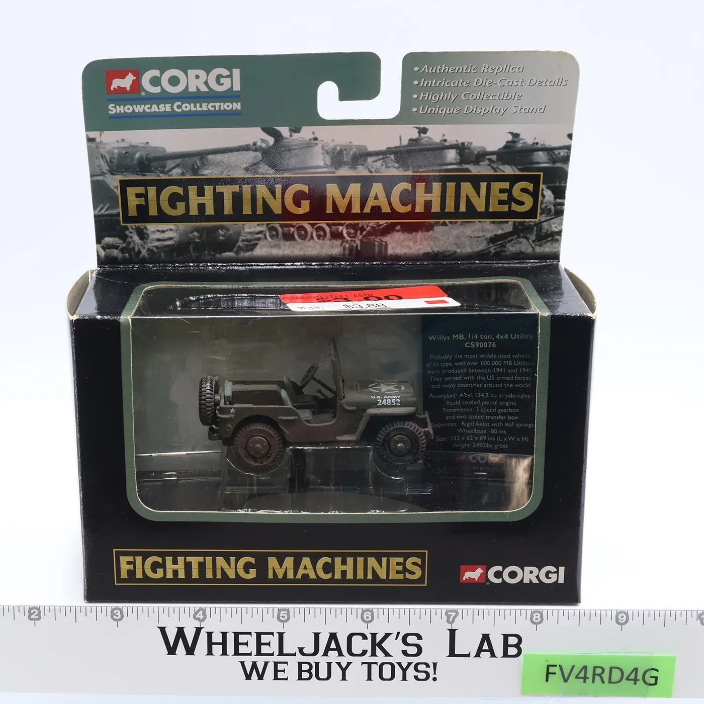 Willys MB Utility 4x4 Jeep Fighting Machines 2002 Corgi Toy Vehicle NEW ...