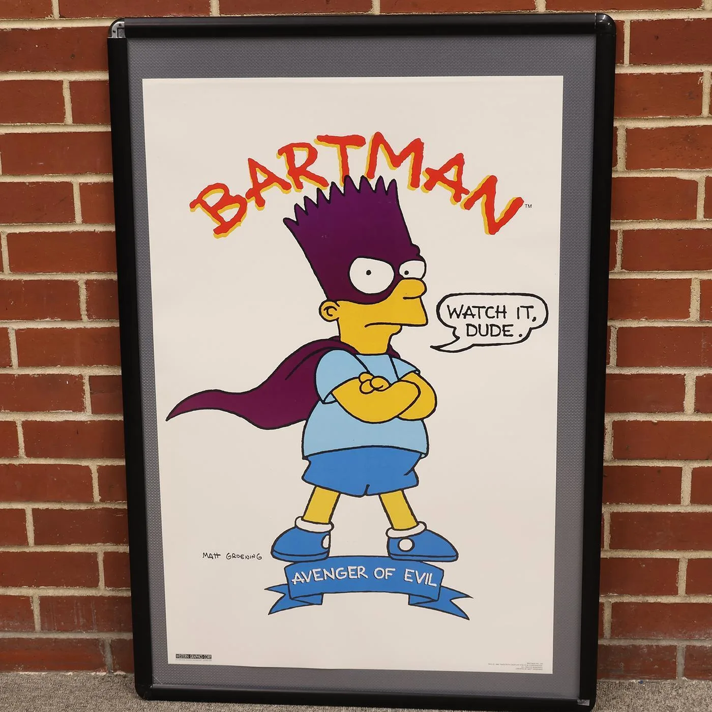 Bartman #1 Avenger of Evil Watch It Dude Poster 32" X 21" 1990 20th ...