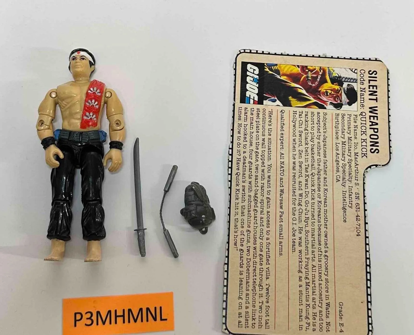 Quick Kick V1 100% Complete G.I. Joe 1985 Hasbro Vintage Action Figure ...