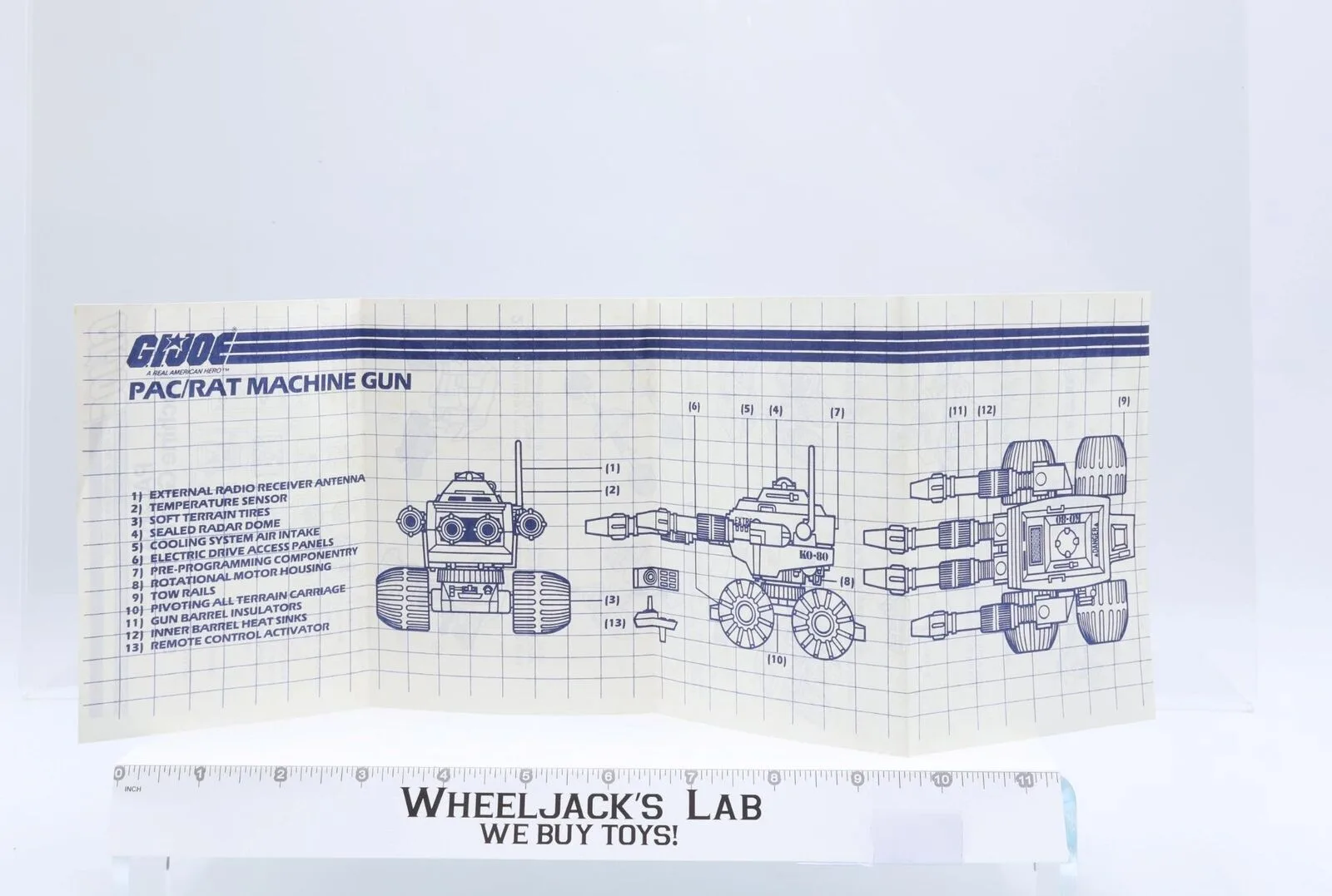 PAC/RAT Machine Gun 1983 ORIGINAL Instructions Blueprints G.I. Joe ...