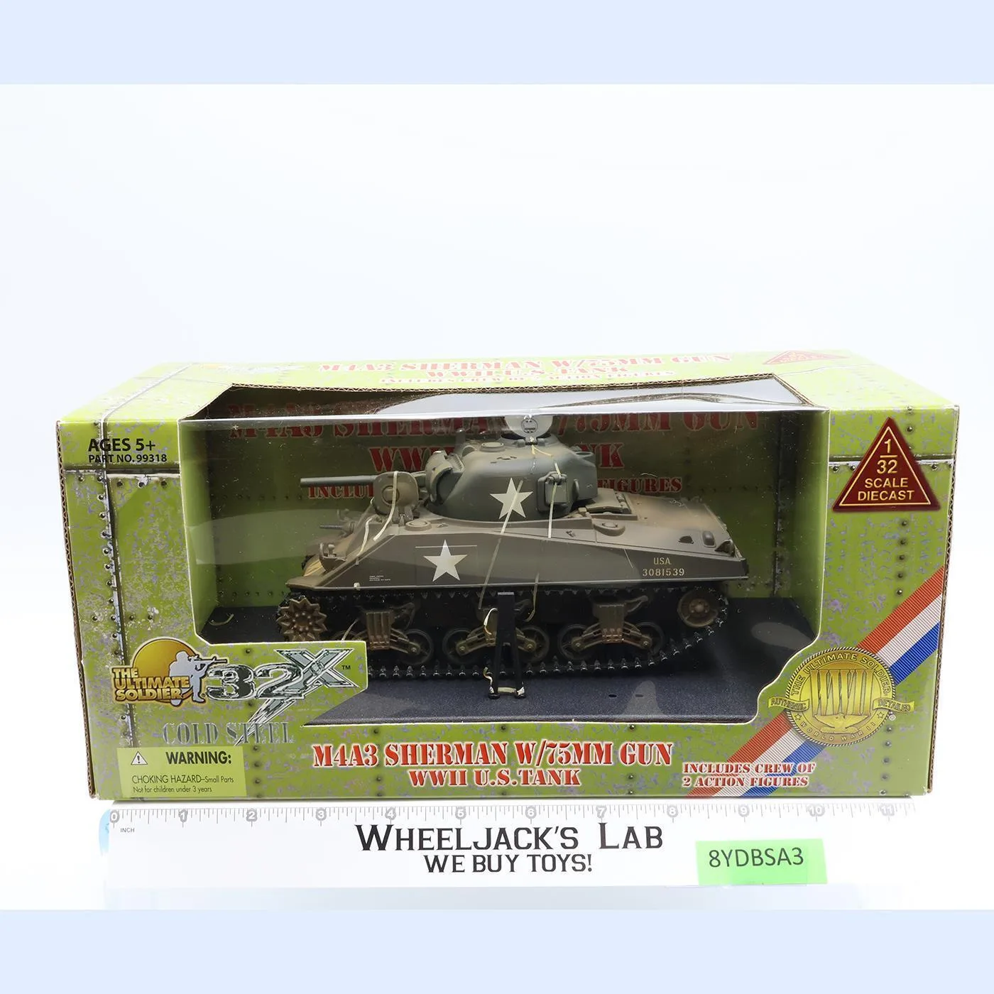 M4A3 Sherman W/75mm Gun 1/32 Die-Cast WWII U.S. Tank Ultimate Soldier ...