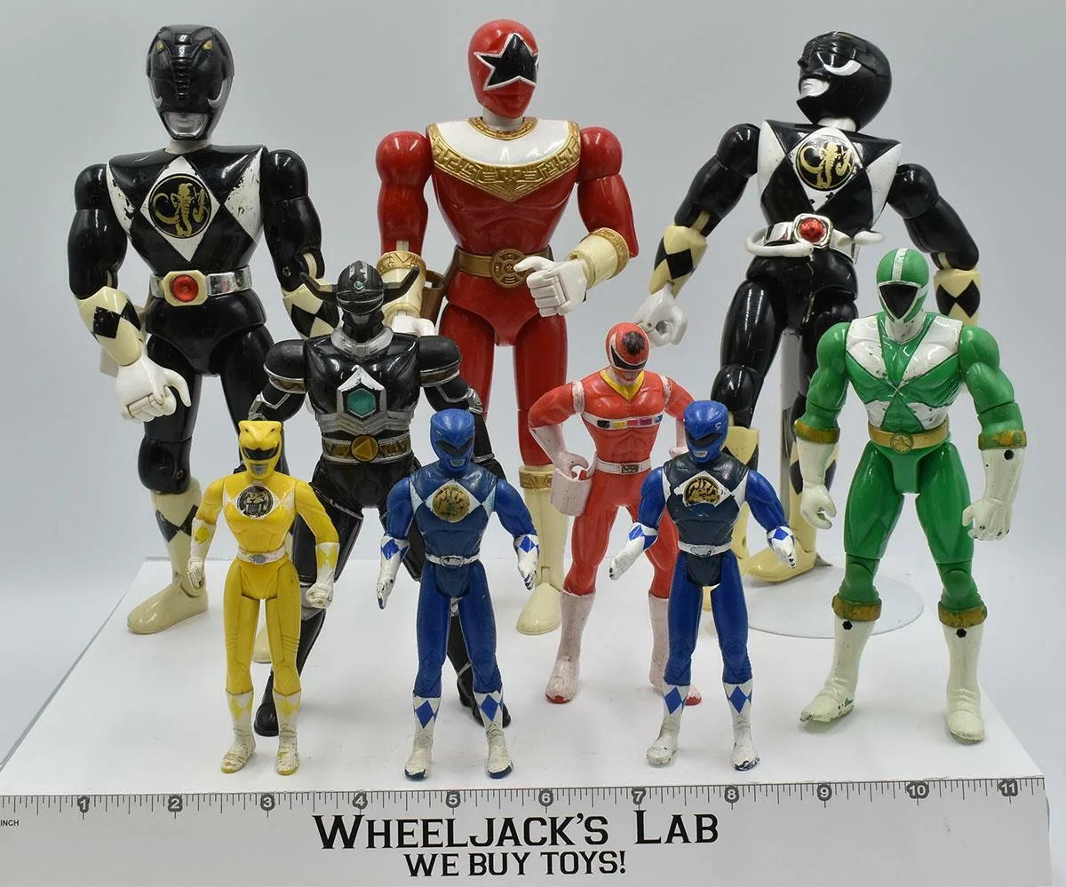 Lot of 9 Mighty Morphin Power Rangers 1990's Bandai Action Figures ...