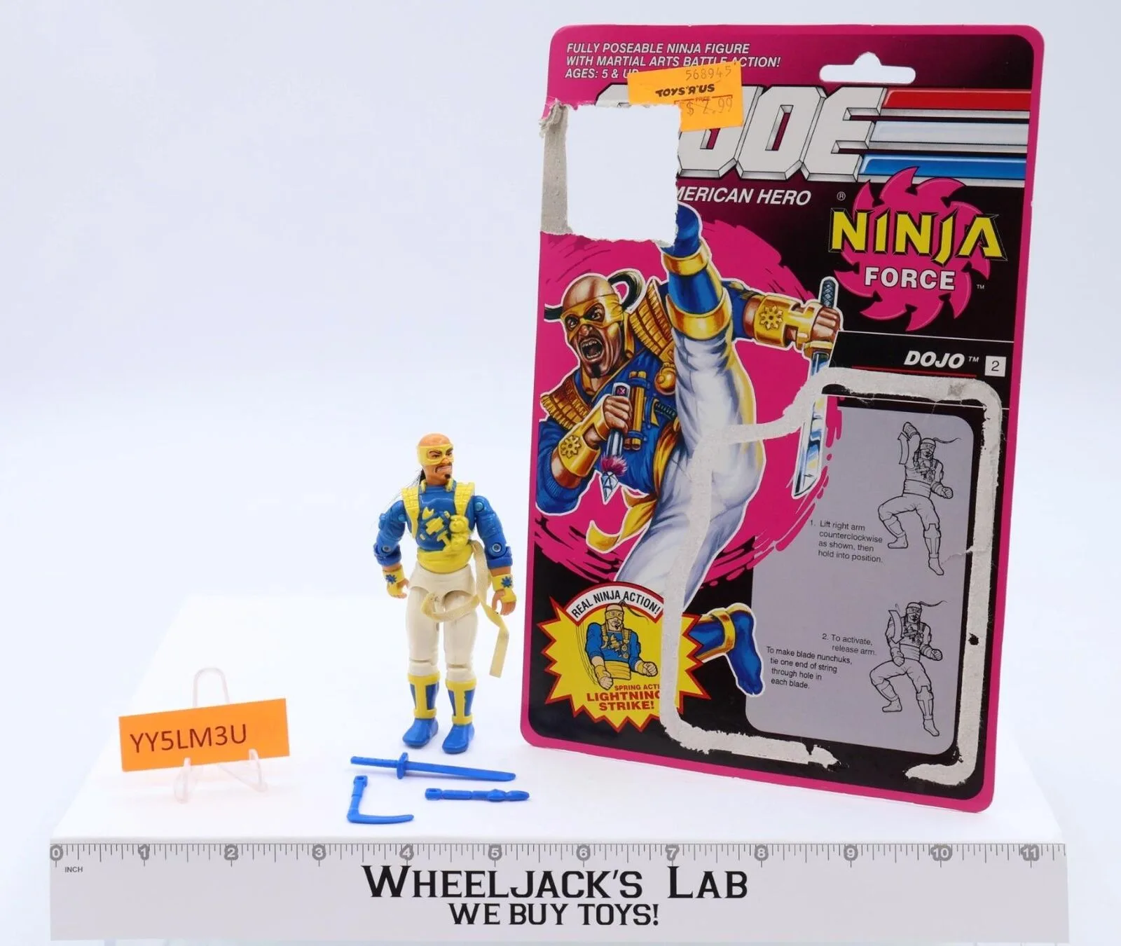 Dojo V1 100% Complete W/ Cardback 1992 G.I. Joe Hasbro Vintage Action ...