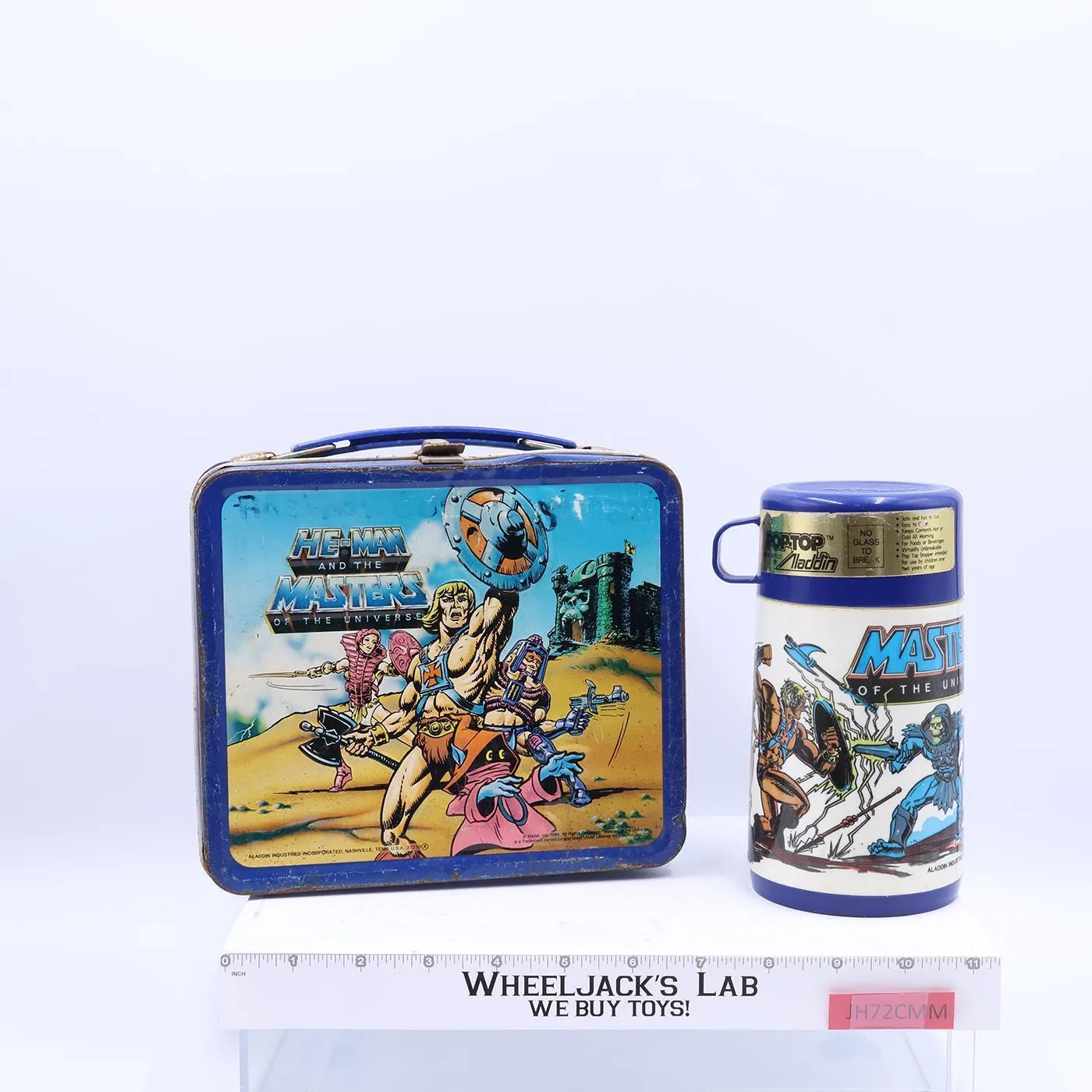 He-Man Masters of the Universe MOTU Aladdin 1984 Lunch Box W/ Thermos ...