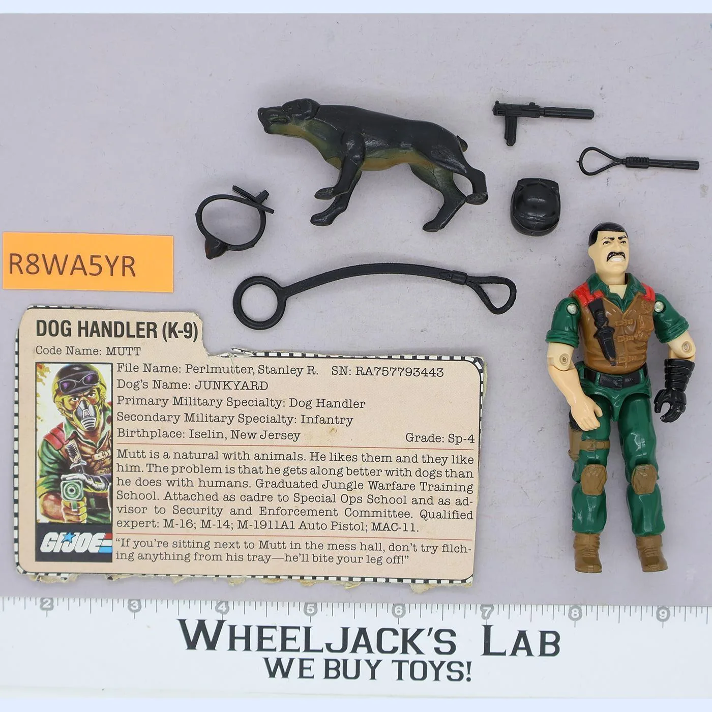 Mutt V1 100% Complete G.I. Joe 1984 Hasbro Vintage Action Figure ...