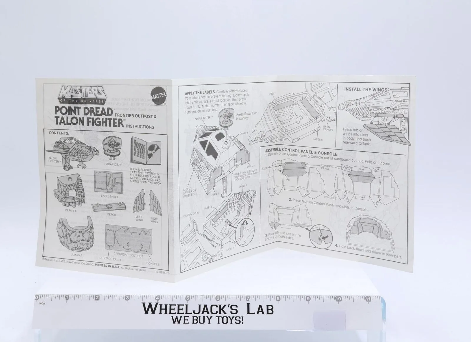 Point Dread Talon Fighter Instructions MOTU Masters Of The Universe ...