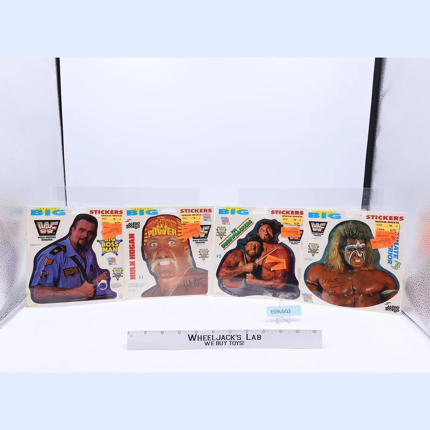 Lot of 4 Really Big Stickers WWF Wrestling 1991 Mello Smello NEW SEALED ...