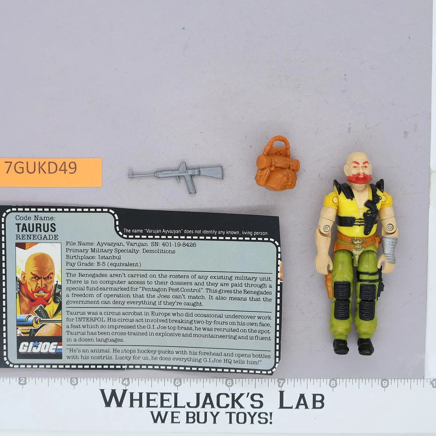 Taurus V1 100% Complete G.I. Joe 1987 Hasbro Vintage Action Figure ...