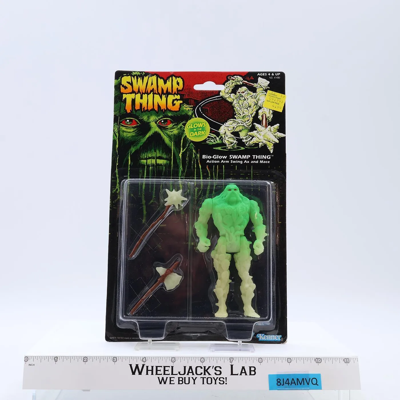 Bio-Glow Swamp Thing W/AXE & MACE Swamp Thing 1990 Kenner Figure MOSC ...