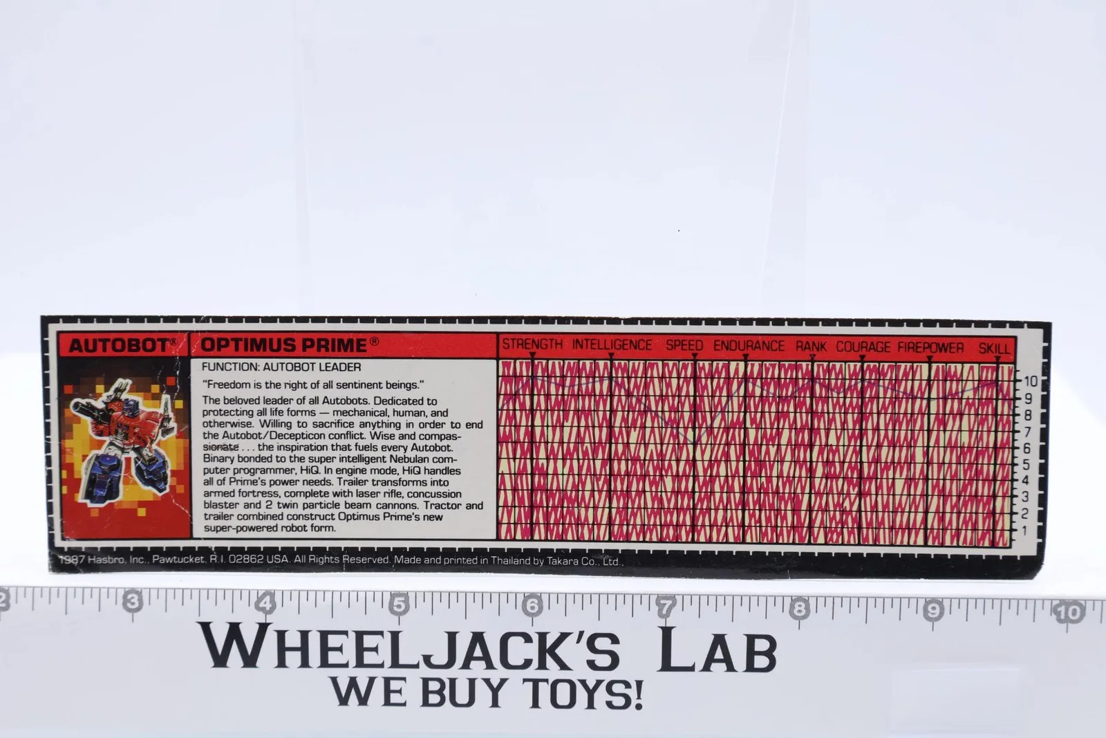 Powermaster Optimus Prime Action Figure Robot Tech Spec 1987 G1 ...