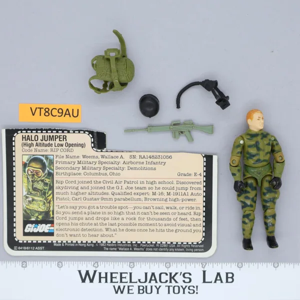 Rip Cord V1 100% Complete G.I. Joe 1984 Hasbro Vintage Action Figure ...