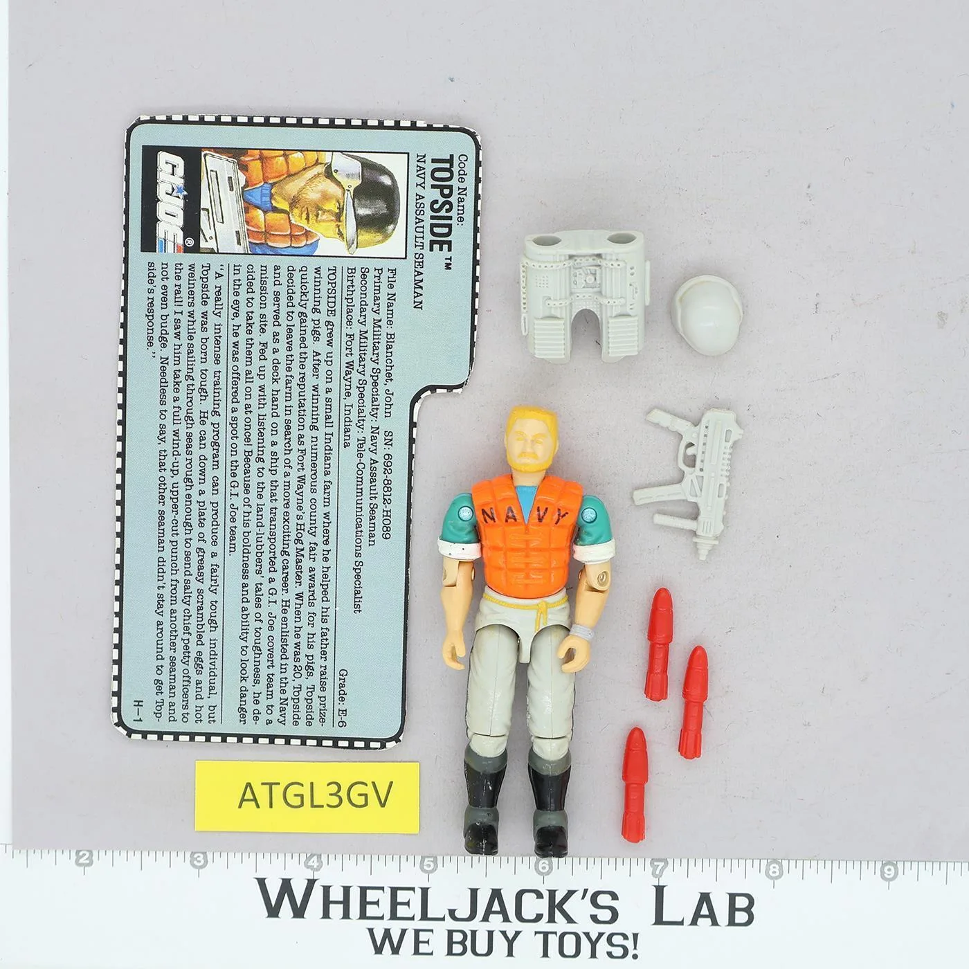 Topside V1 100% Complete G.I. Joe 1990 Hasbro Vintage Action Figure ...