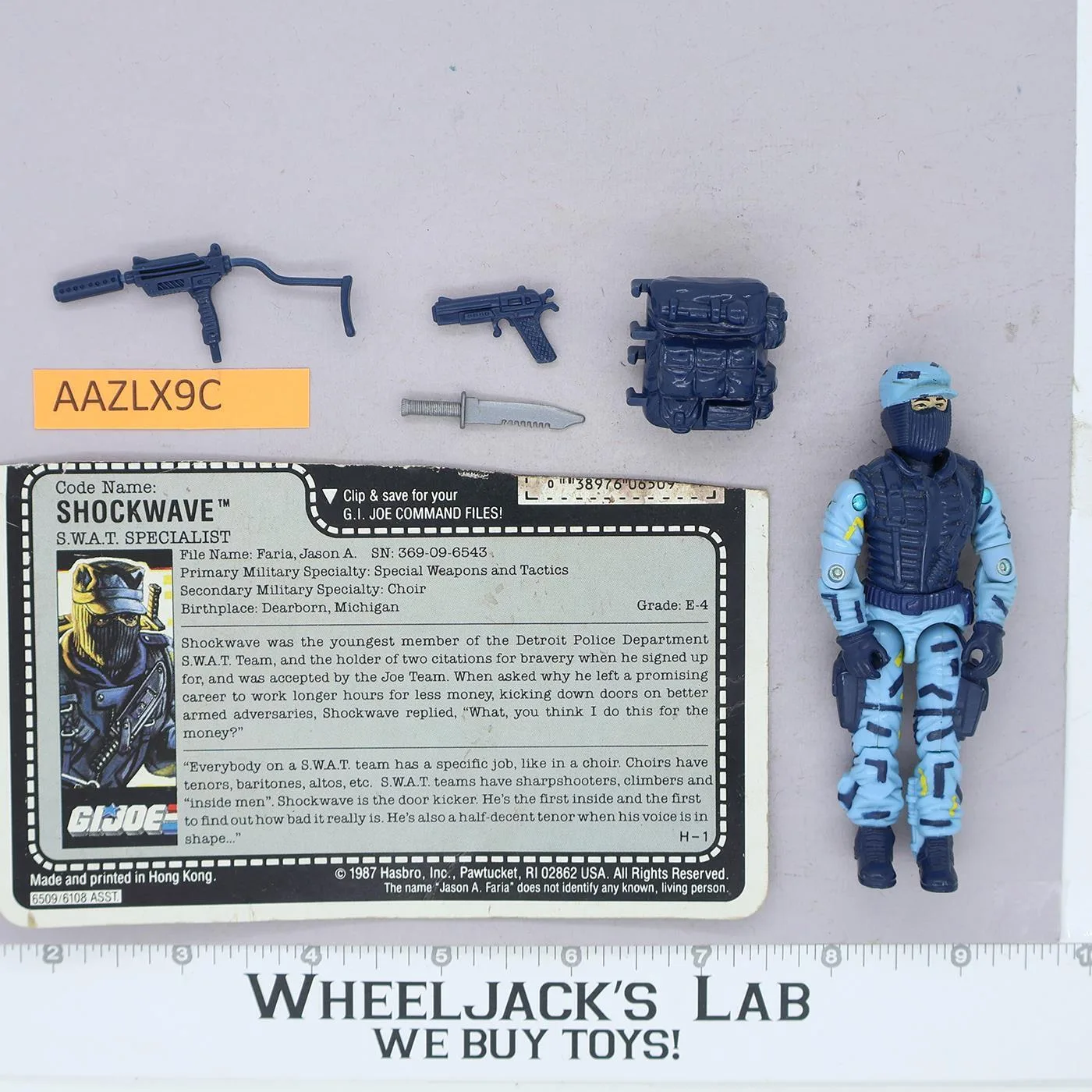 Shockwave V1 100% Complete G.I. Joe 1988 Hasbro Vintage Action Figure ...