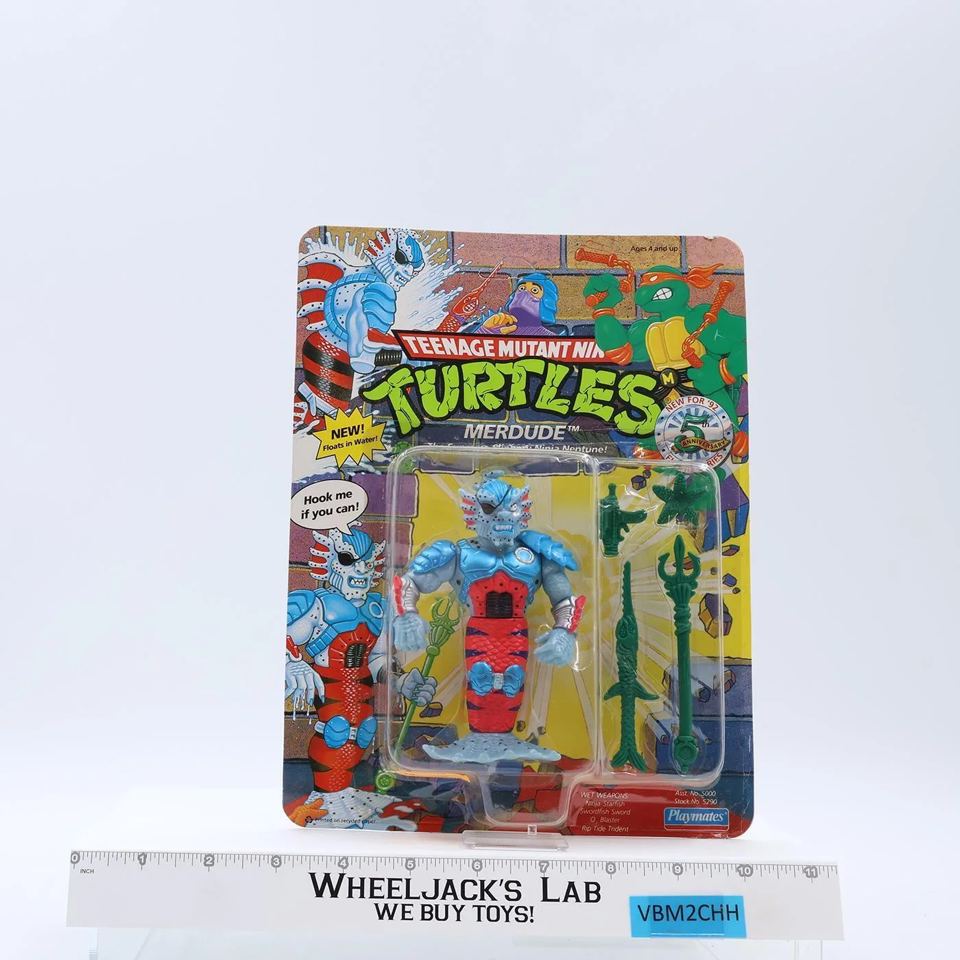 Merdude Teenage Mutant Ninja Turtles TMNT 1992 Playmates UNPUNCHED MOSC ...