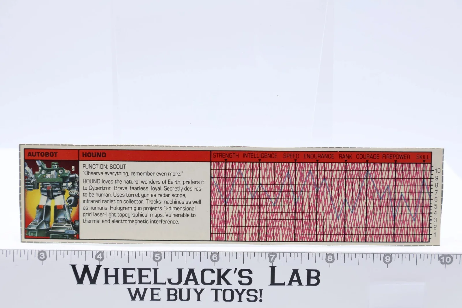 Hound Action Figure Tech Spec 1984 Vintage Hasbro G1 Transformers ...