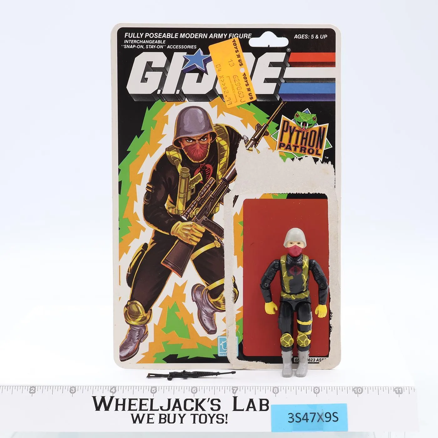 Python Officer V1 Complete W/34 Cardback 1989 G.I. Joe Hasbro Vintage ...