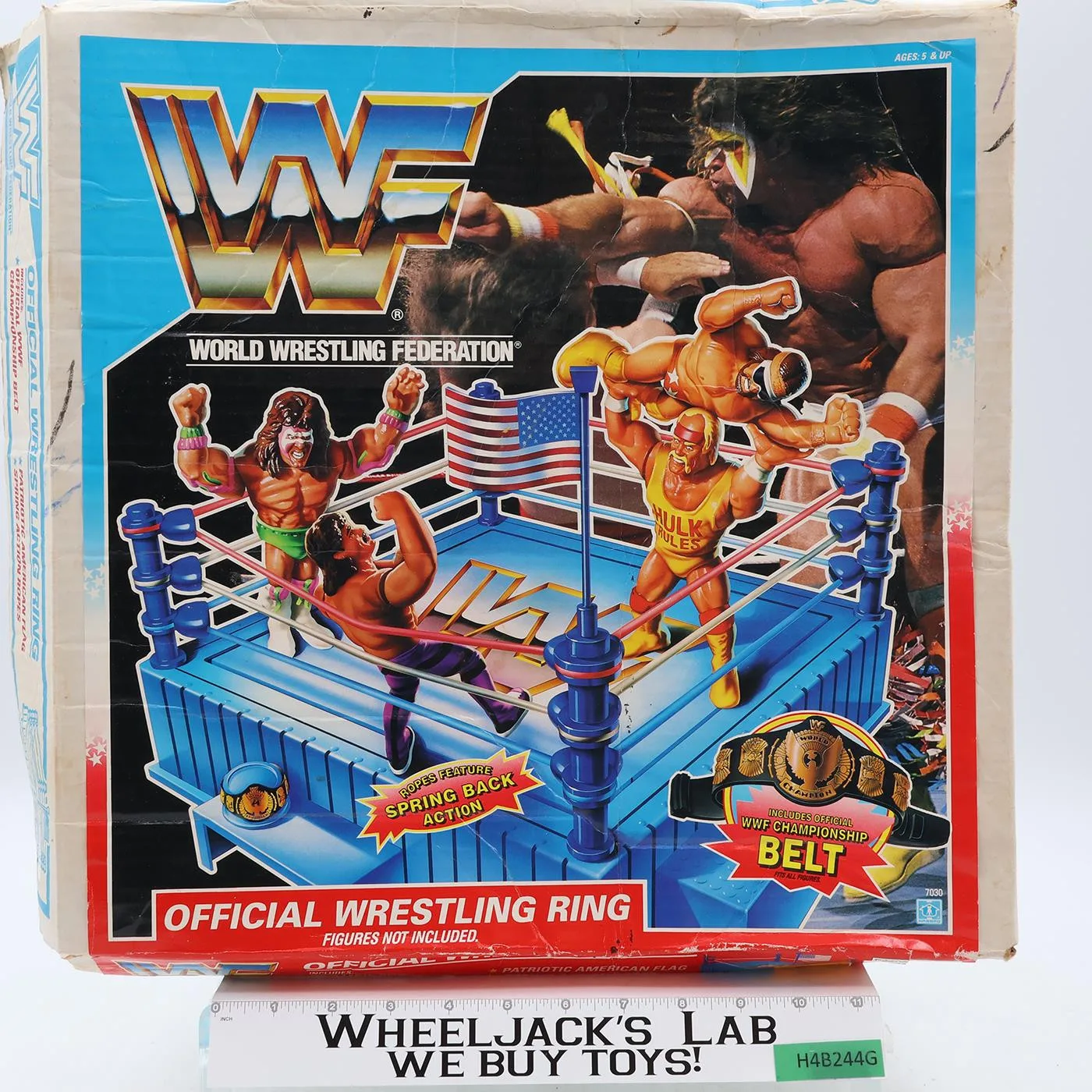 Official Wrestling Ring WWE WWF 1990 Hasbro Action Figure Playset ...