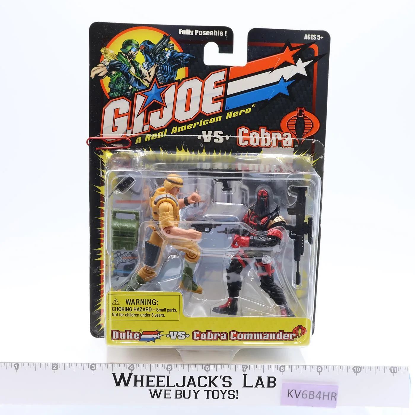Duke vs Cobra Commander GI Joe vs Cobra 2001 Hasbro Action Figure NEW MOC - Wheeljack's Lab