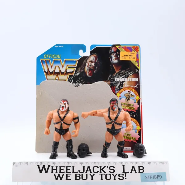 Demolition Crush Smash Complete W/CARDBACK 1990 WWF Wrestling Hasbro ...