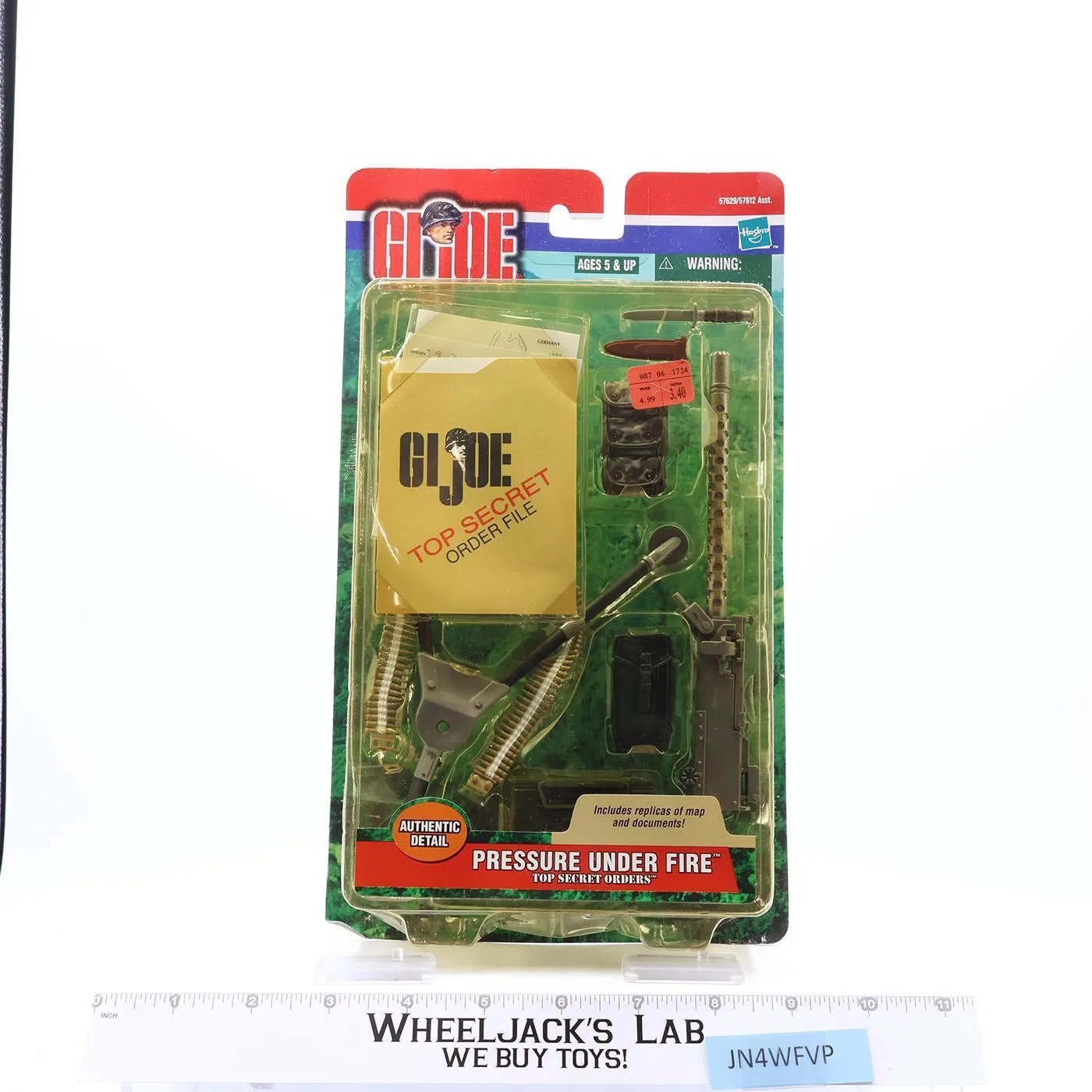 Pressure Under Fire GI Joe 2000 Hasbro 12" Accessory Set Top Secret ...