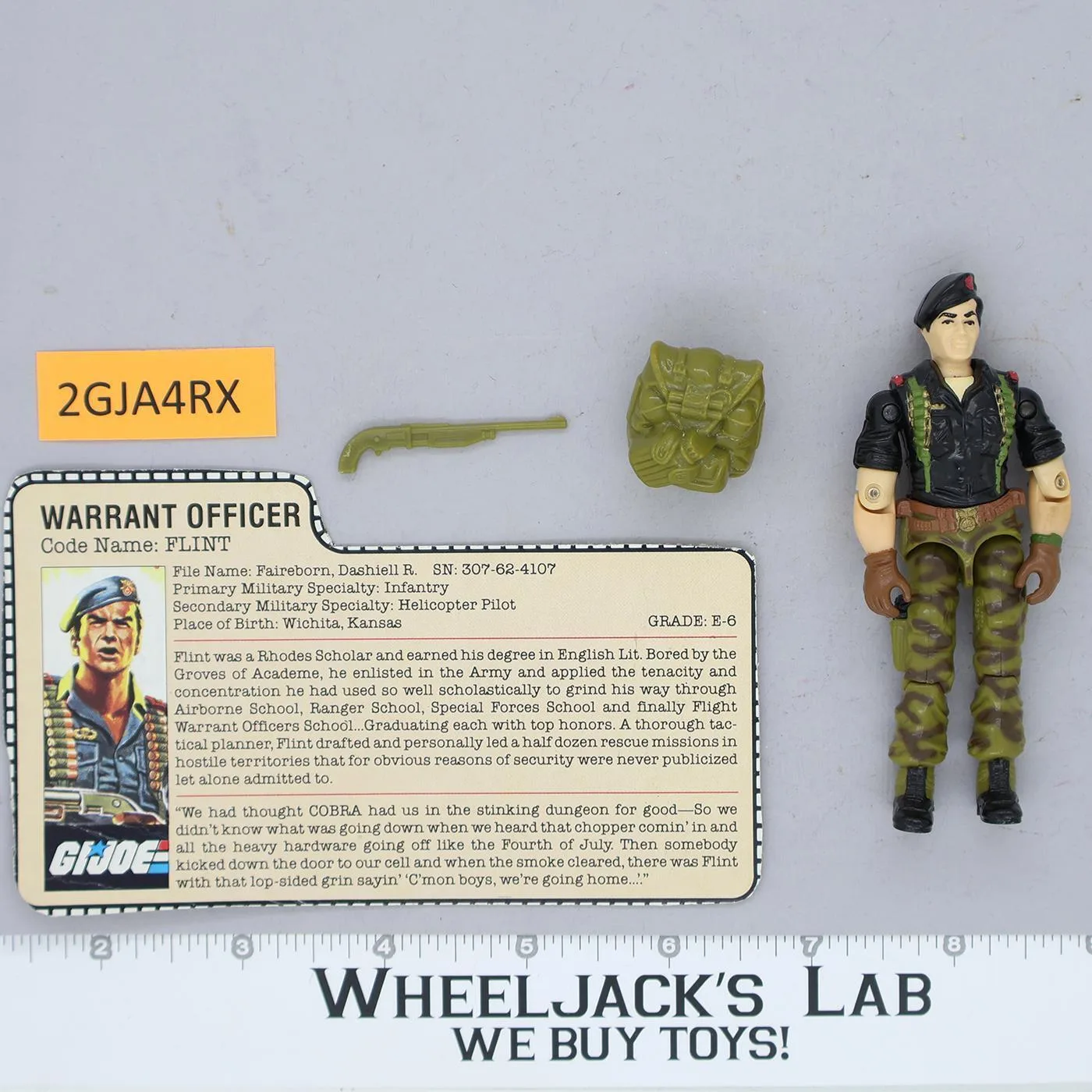 Flint V1 100% Complete 1985 G.I. Joe Hasbro Vintage Action Figure ...