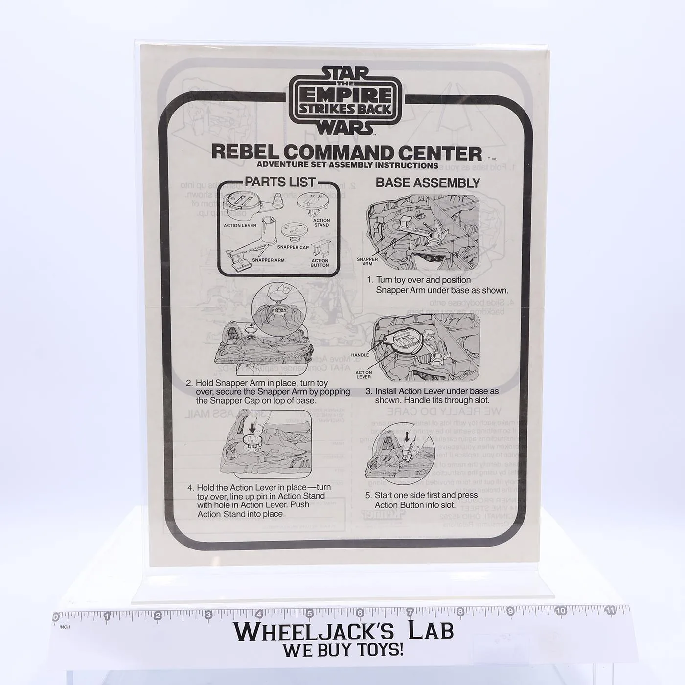Rebel Command Center Instruction Manual 1981 Star Wars ESB Kenner Vintage - Wheeljack's Lab