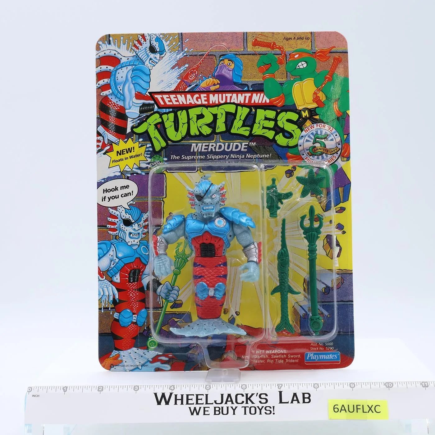 Merdude Teenage Mutant Ninja Turtle TMNT 1992 Playmates UNPUNCHED MOSC ...
