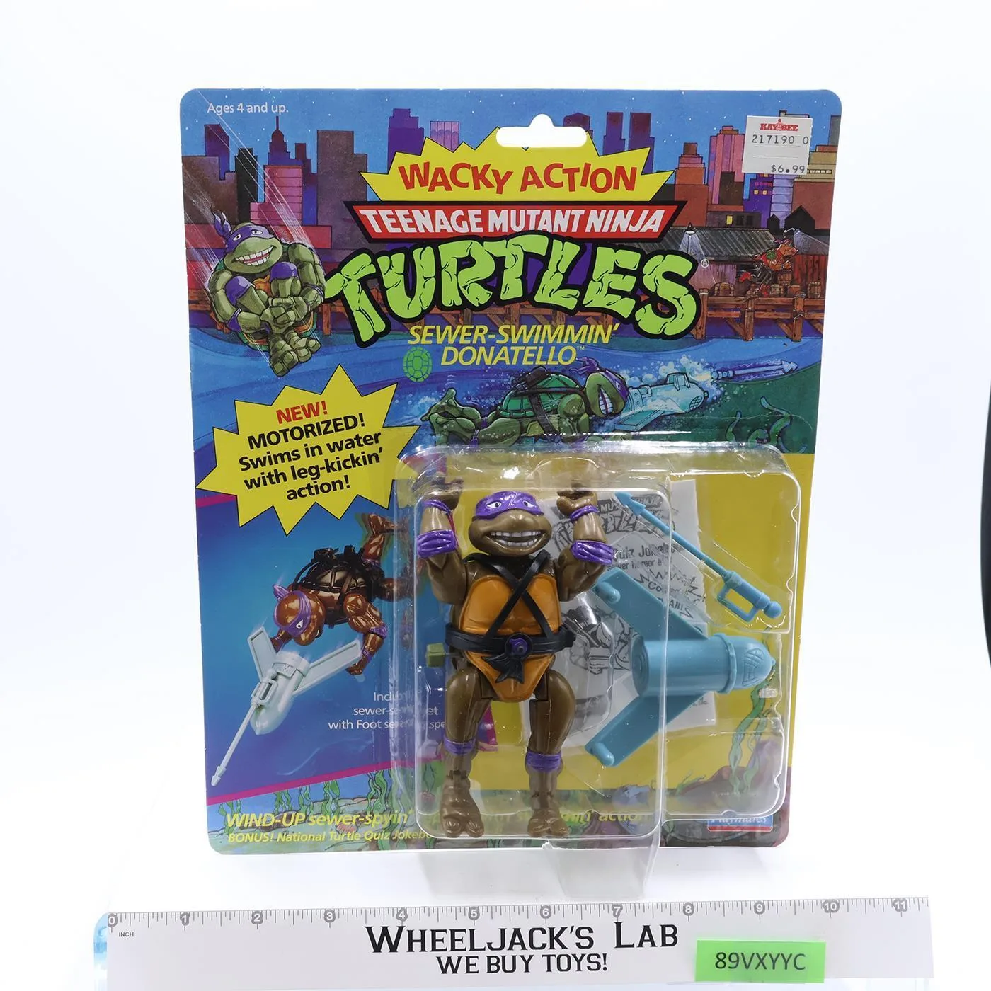 Sewer-Swimmin' Donatello Wacky Action TMNT 1990 Playmates NEW MOSC ...