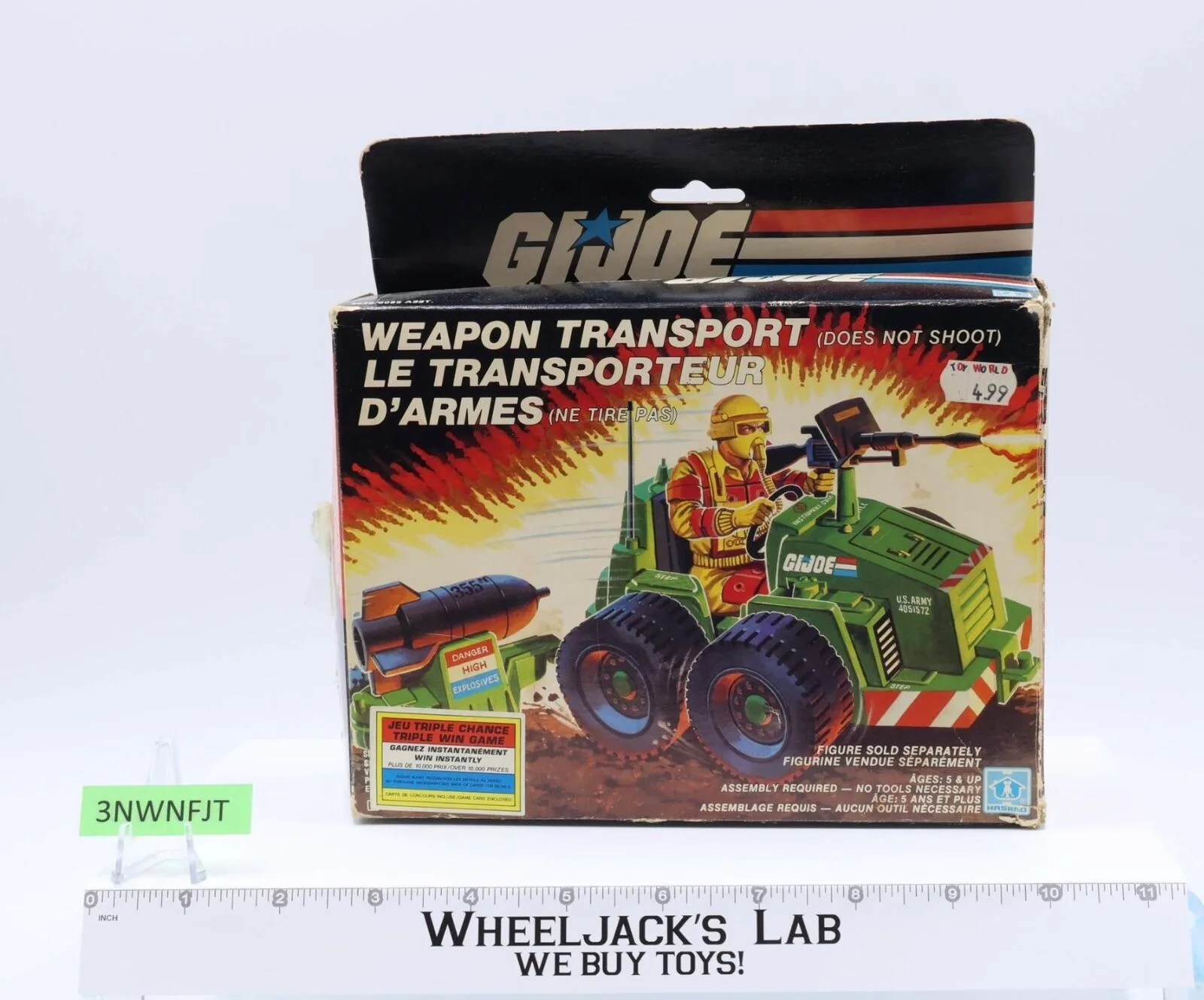 Weapons Transport W/ Box CANADIAN GI Joe 1985 Hasbro Action Figure ...