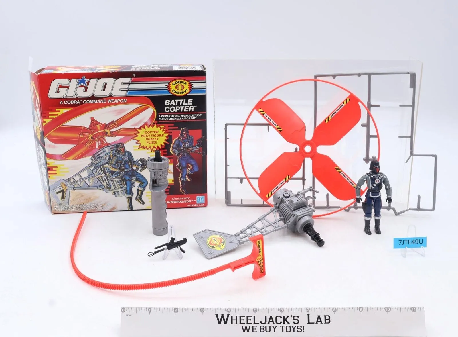 Red Battle Copter W/ Interrogator 100% Complete GI Joe 1992 Hasbro Vehicle - Wheeljack's Lab