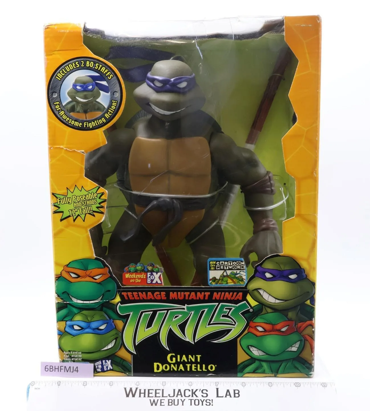 Giant Donatello 12" Teenage Mutant Ninja Turtles TMNT 2002 Playmates ...