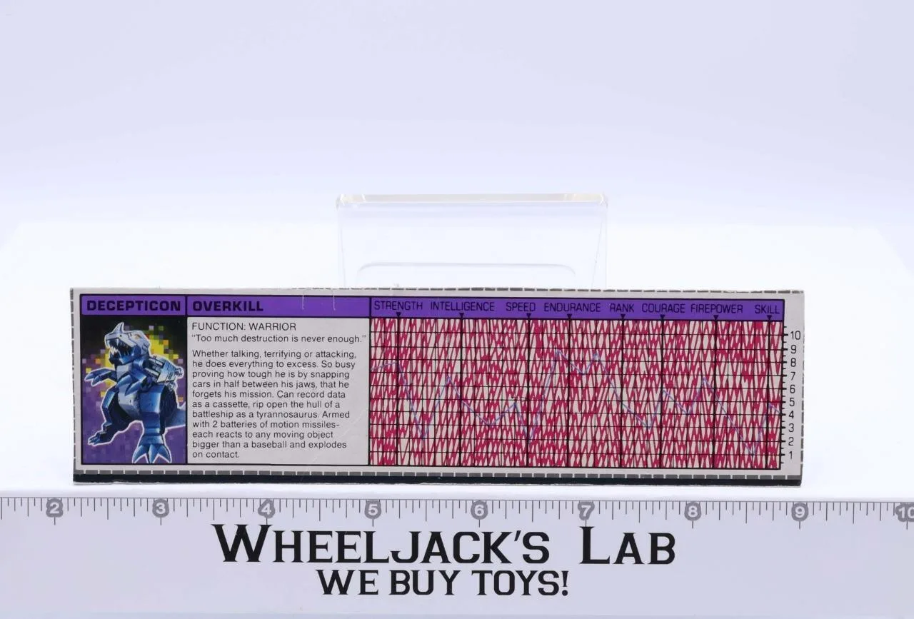 Overkill Action Figure Tech Spec 1986 Vintage Hasbro G1 Transformers ...