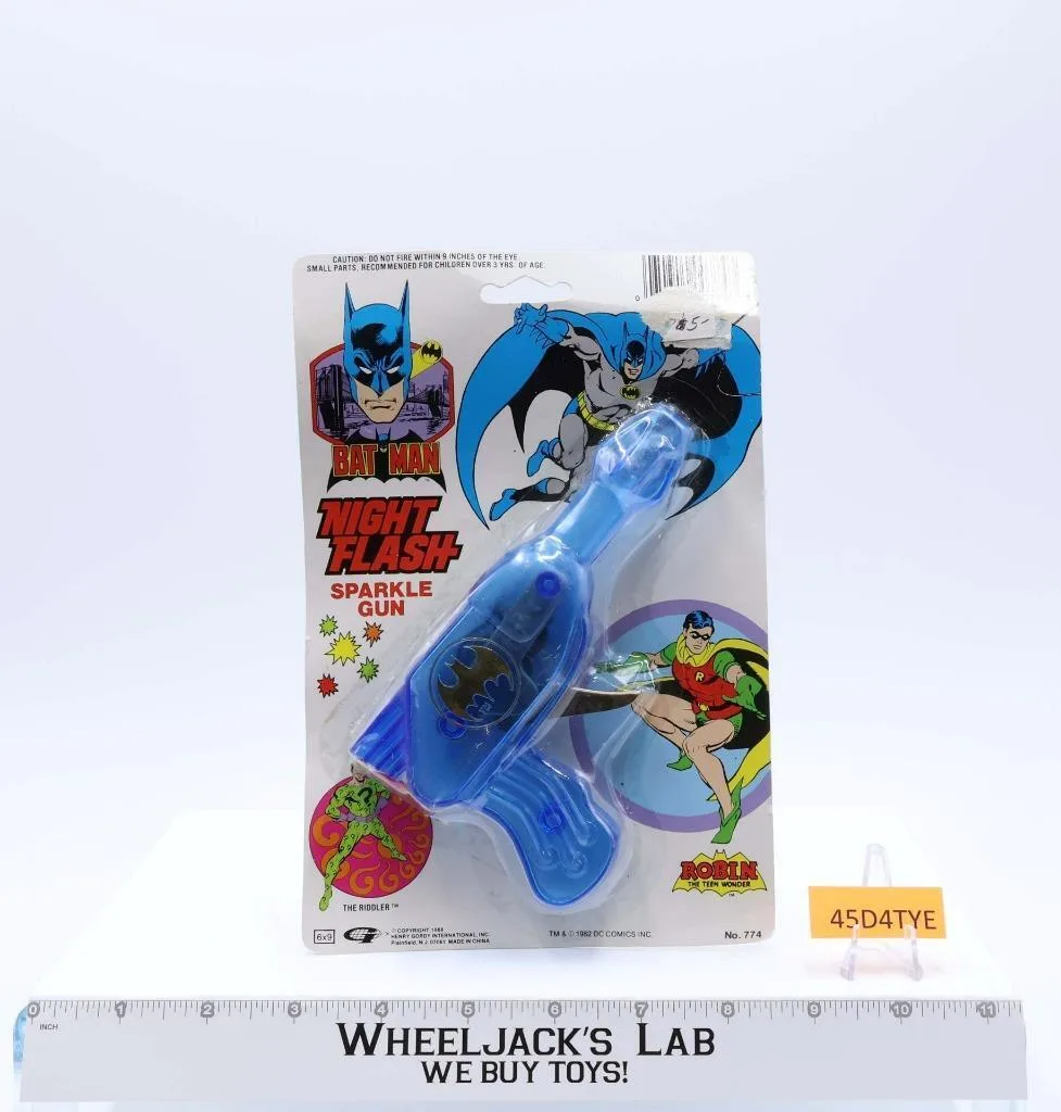 Batman Night Flash Sparkle Gun DC Comics 1988 Henry Gordy NEW MOSC SEALED - Wheeljack's Lab